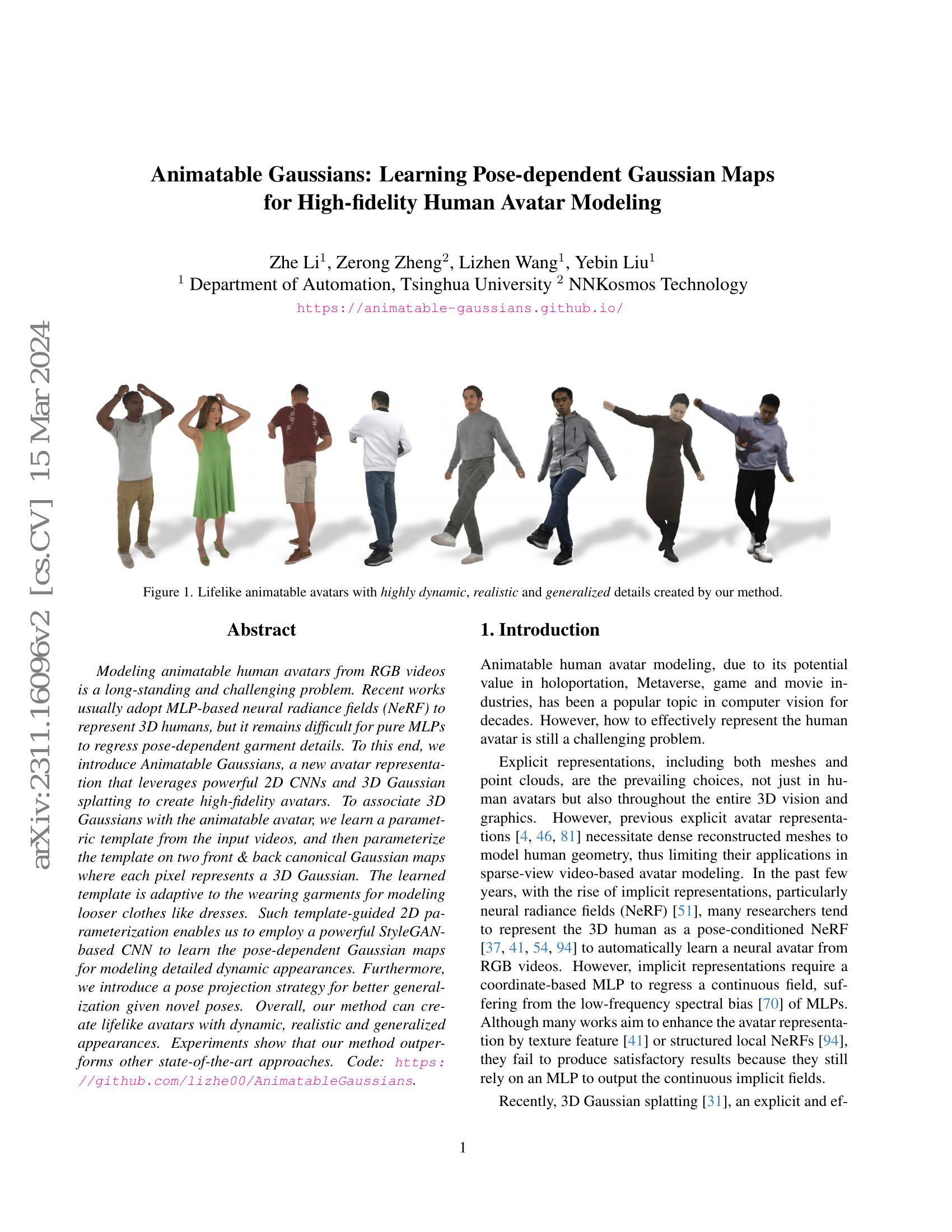 Animatable Gaussians: Learning Pose-dependent Gaussian Maps for High ...