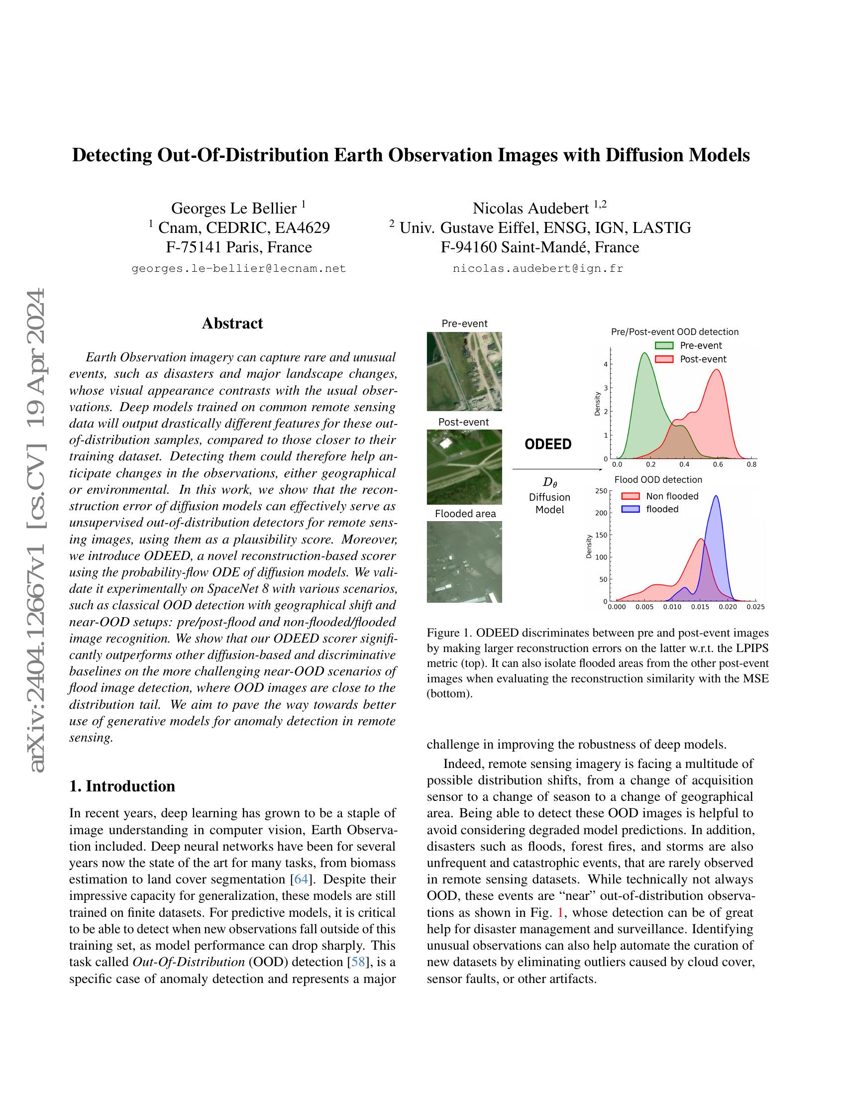Detecting Out-Of-Distribution Earth Observation Images with Diffusion Models - 智源社区论文