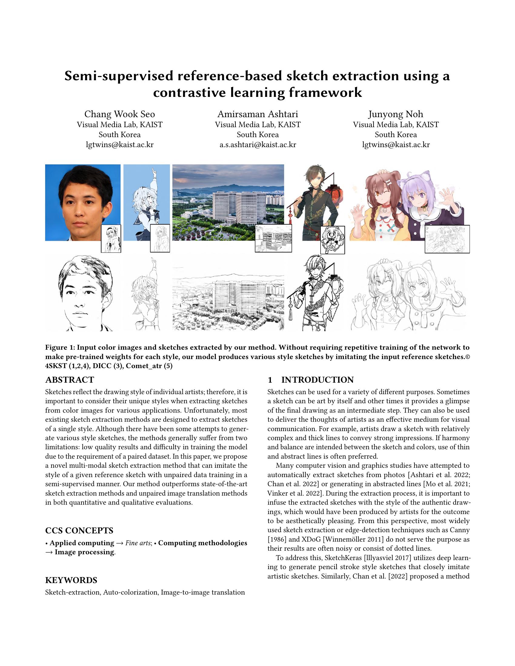 Semi-supervised reference-based sketch extraction using a contrastive learning framework - 智源社区论文