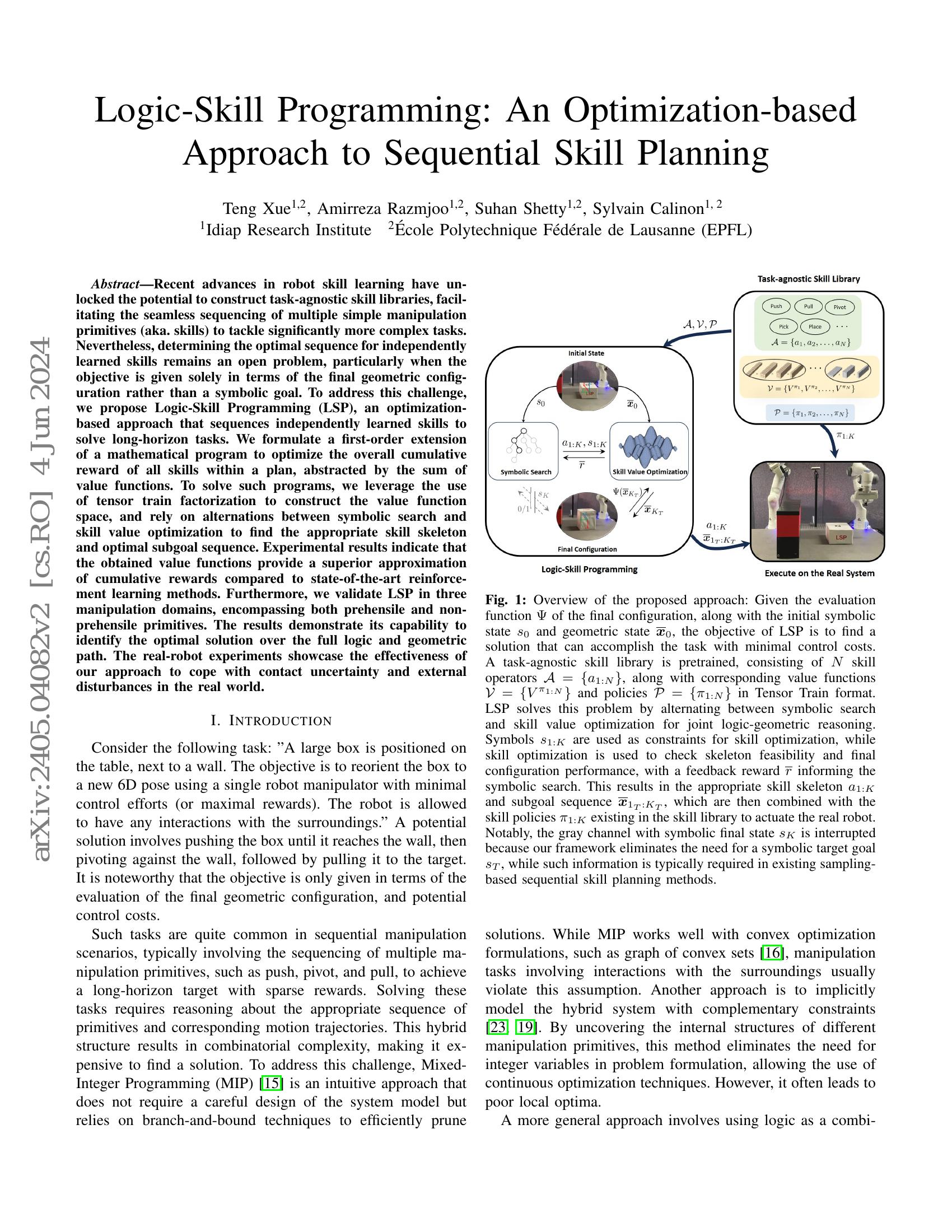 Logic-Skill Programming: An Optimization-based Approach to Sequential Skill Planning - 智源社区论文