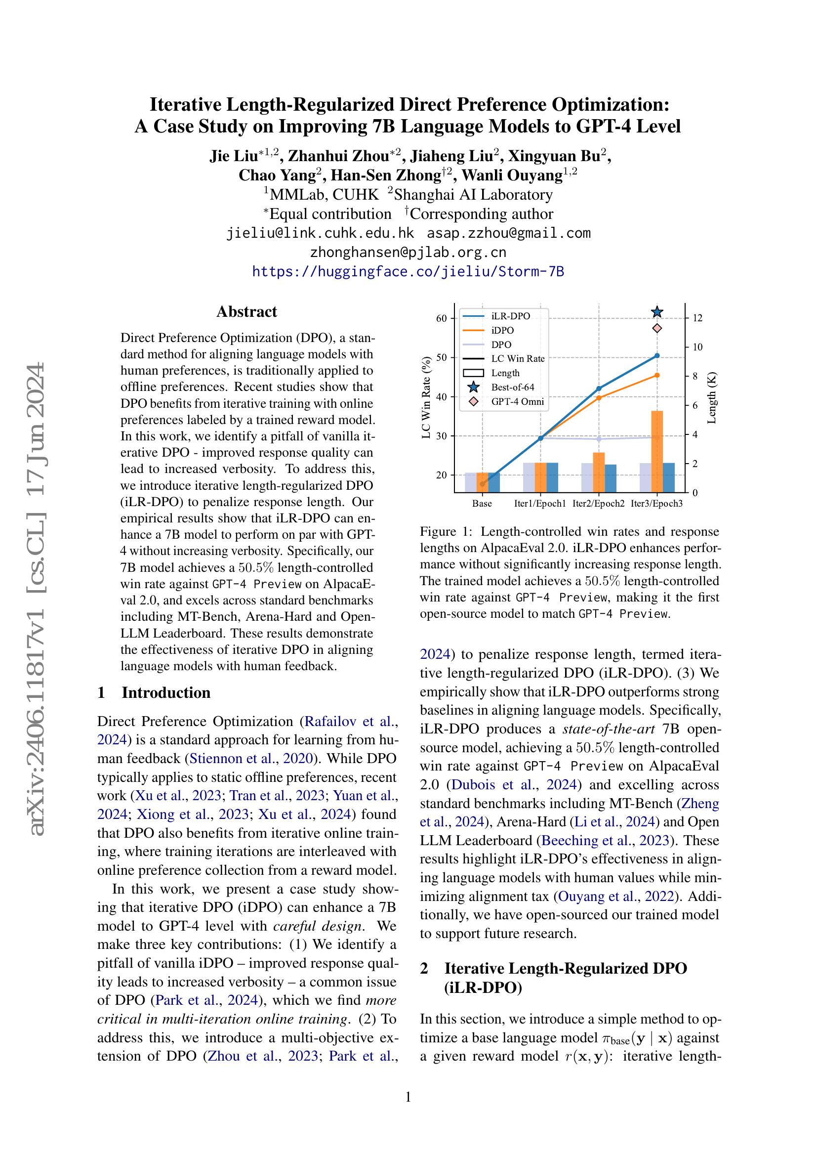 Iterative Length-Regularized Direct Preference Optimization: A Case ...