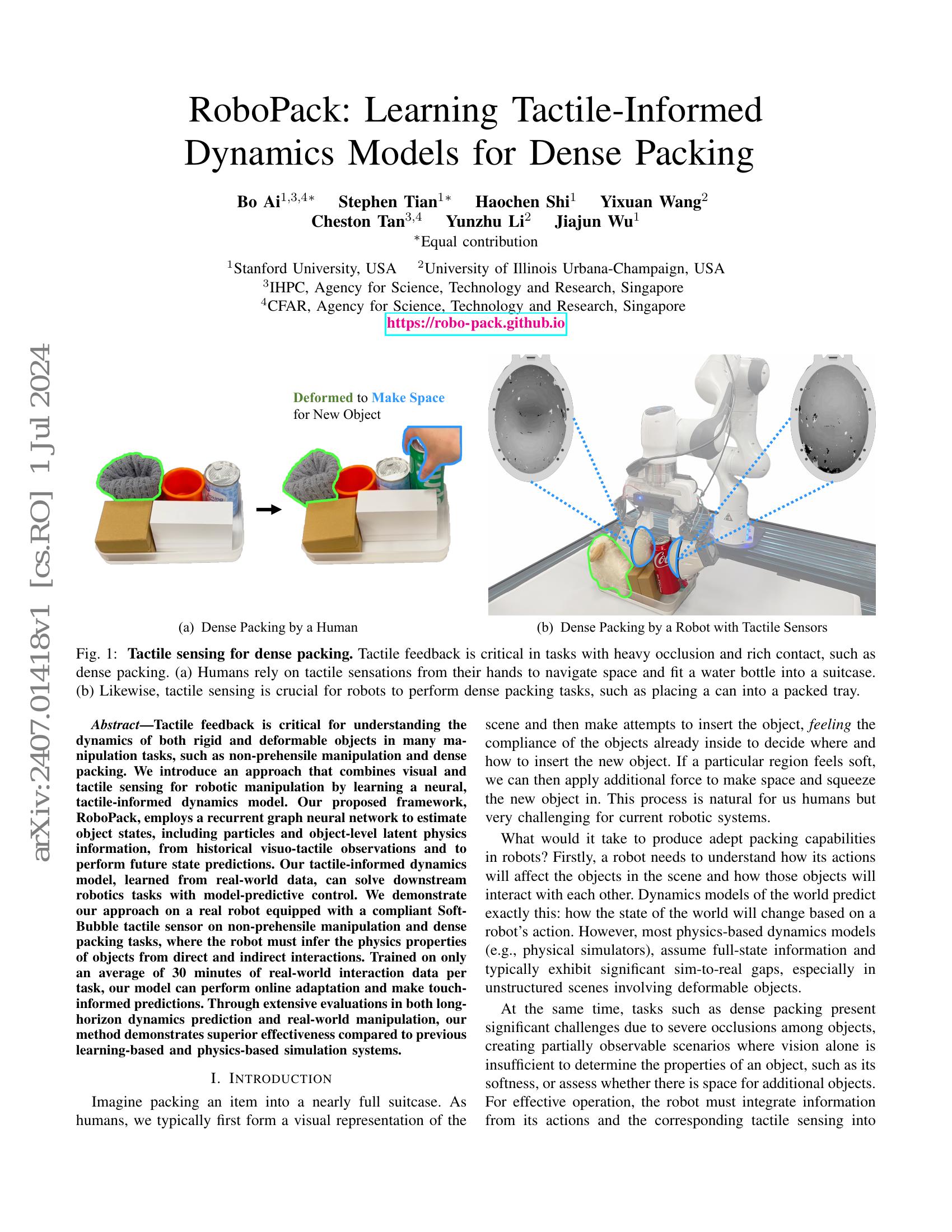 RoboPack: Learning Tactile-Informed Dynamics Models for Dense Packing ...