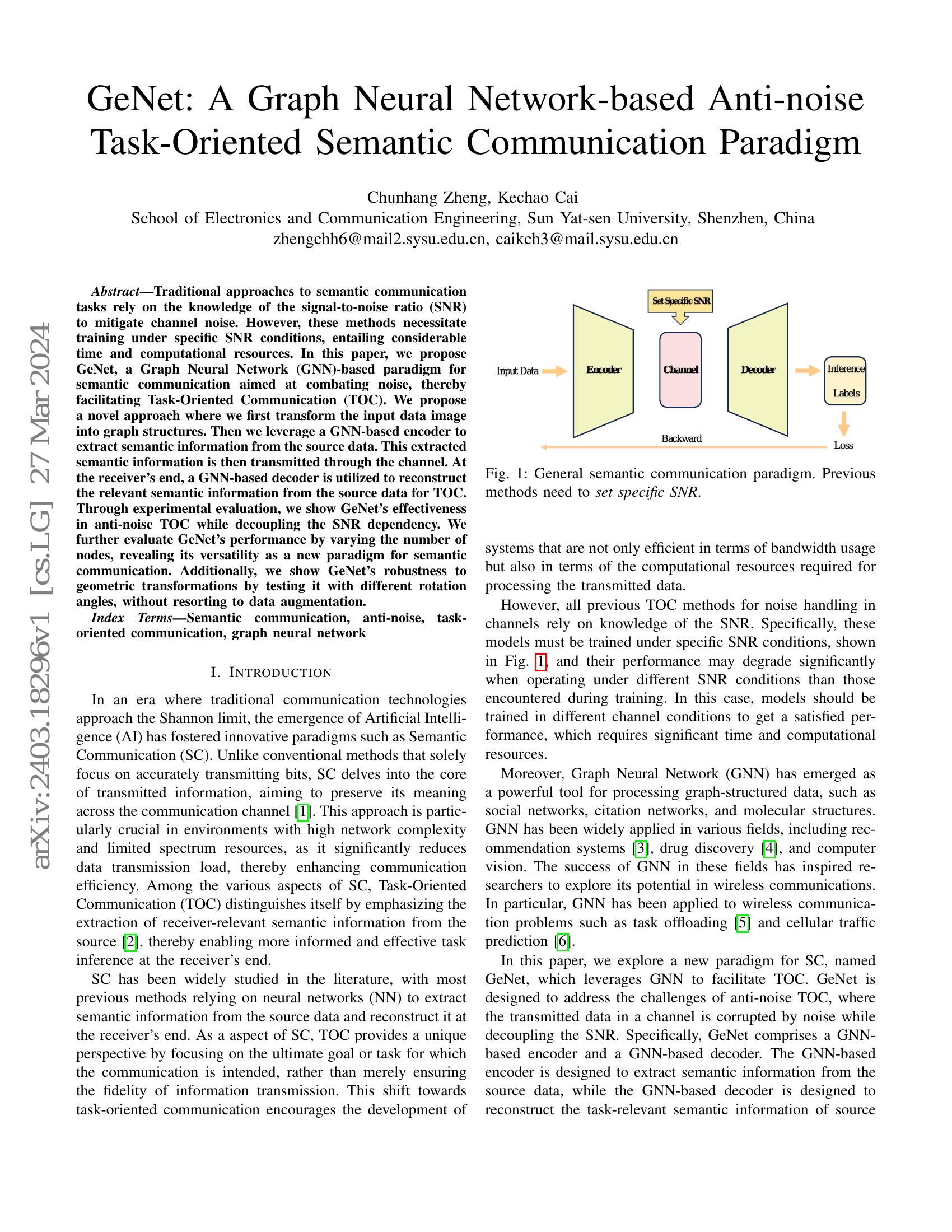 GeNet: A Graph Neural Network-based Anti-noise Task-Oriented Semantic ...