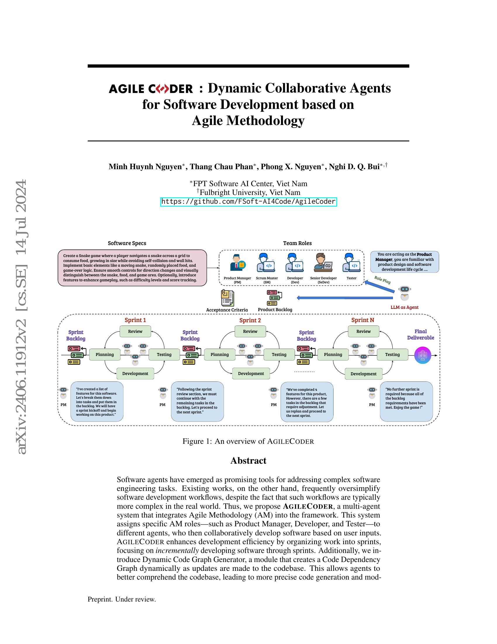 AgileCoder: Dynamic Collaborative Agents for Software Development based on Agile Methodology - 智 ...