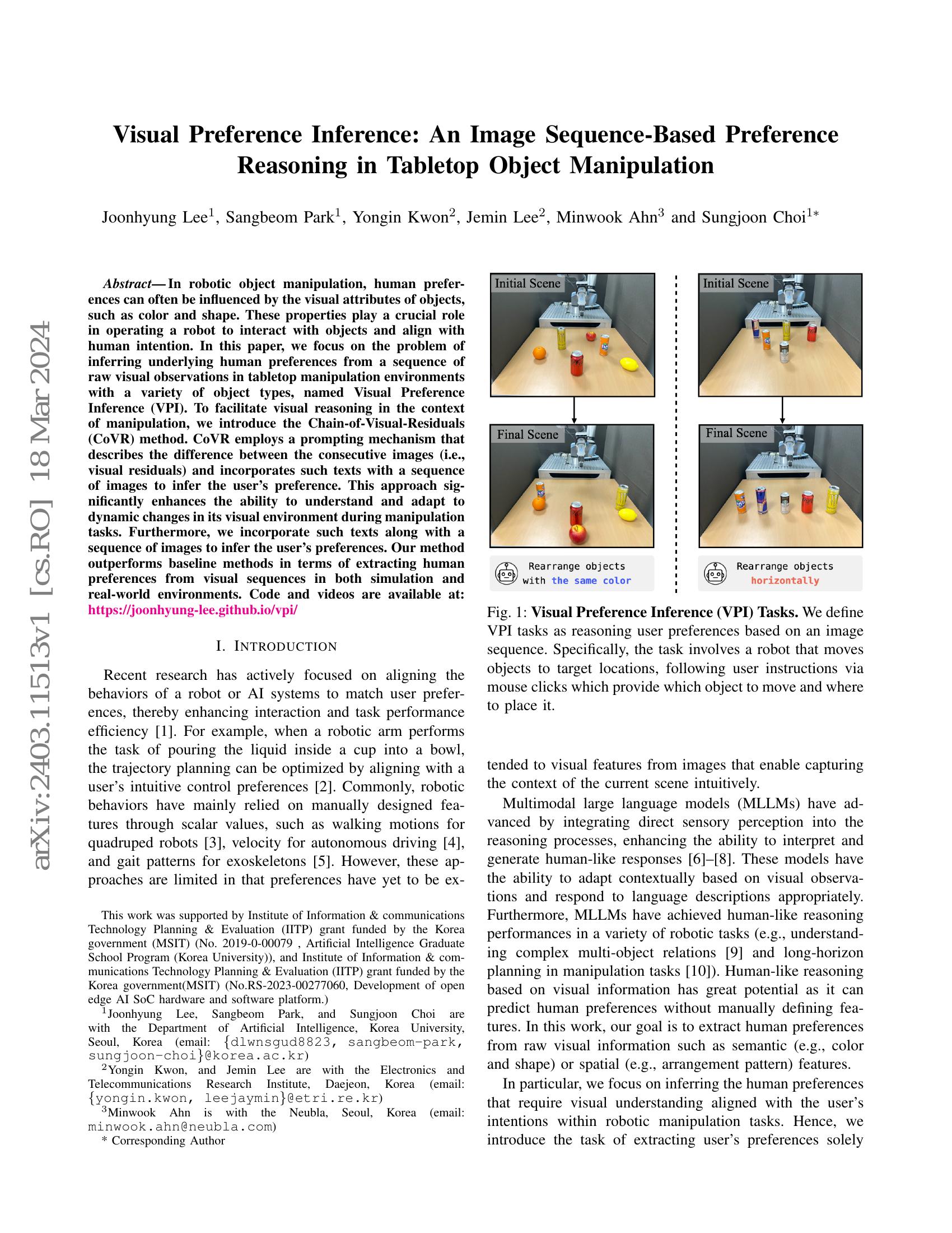 Visual Preference Inference: An Image Sequence-Based Preference Reasoning in Tabletop Object ...