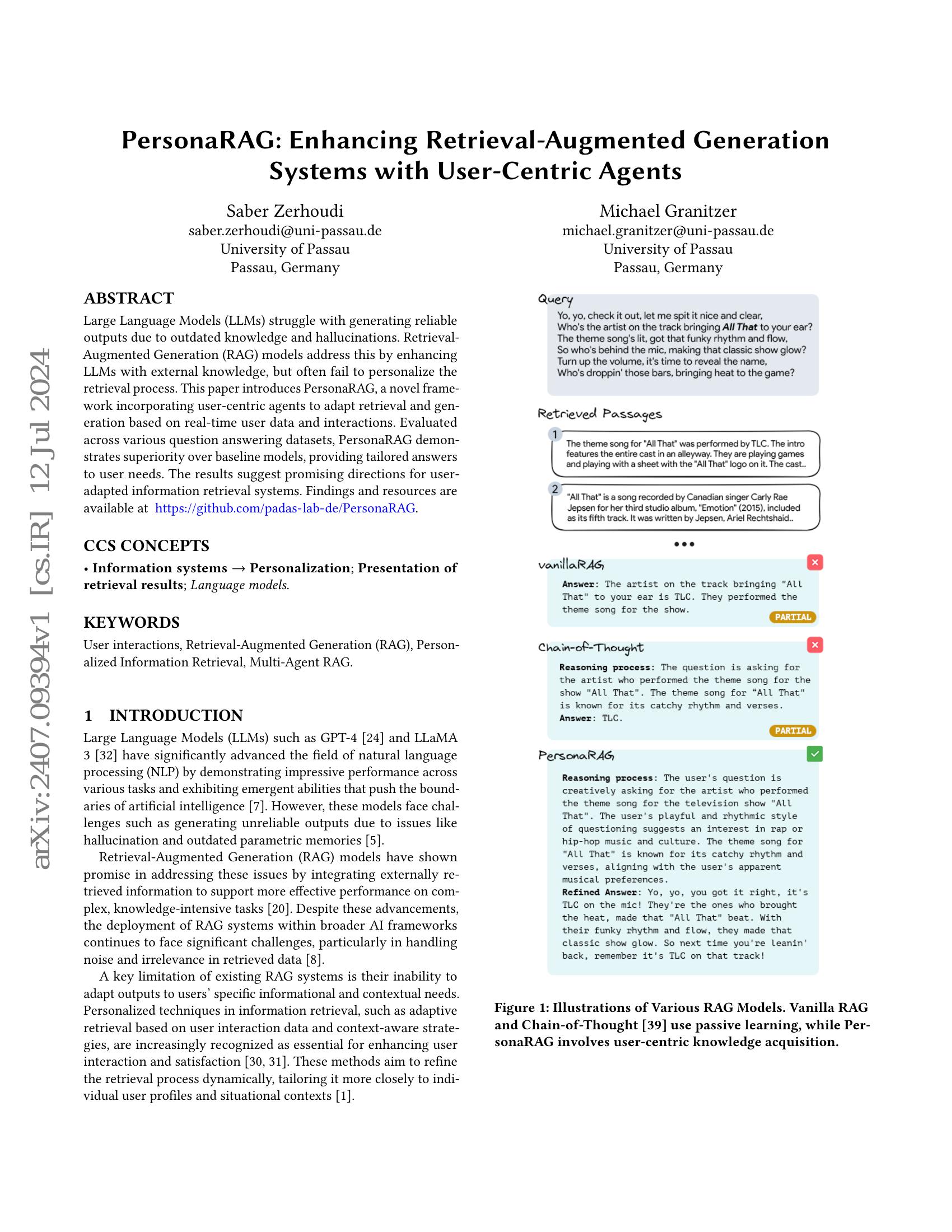 PersonaRAG: Enhancing Retrieval-Augmented Generation Systems with User ...