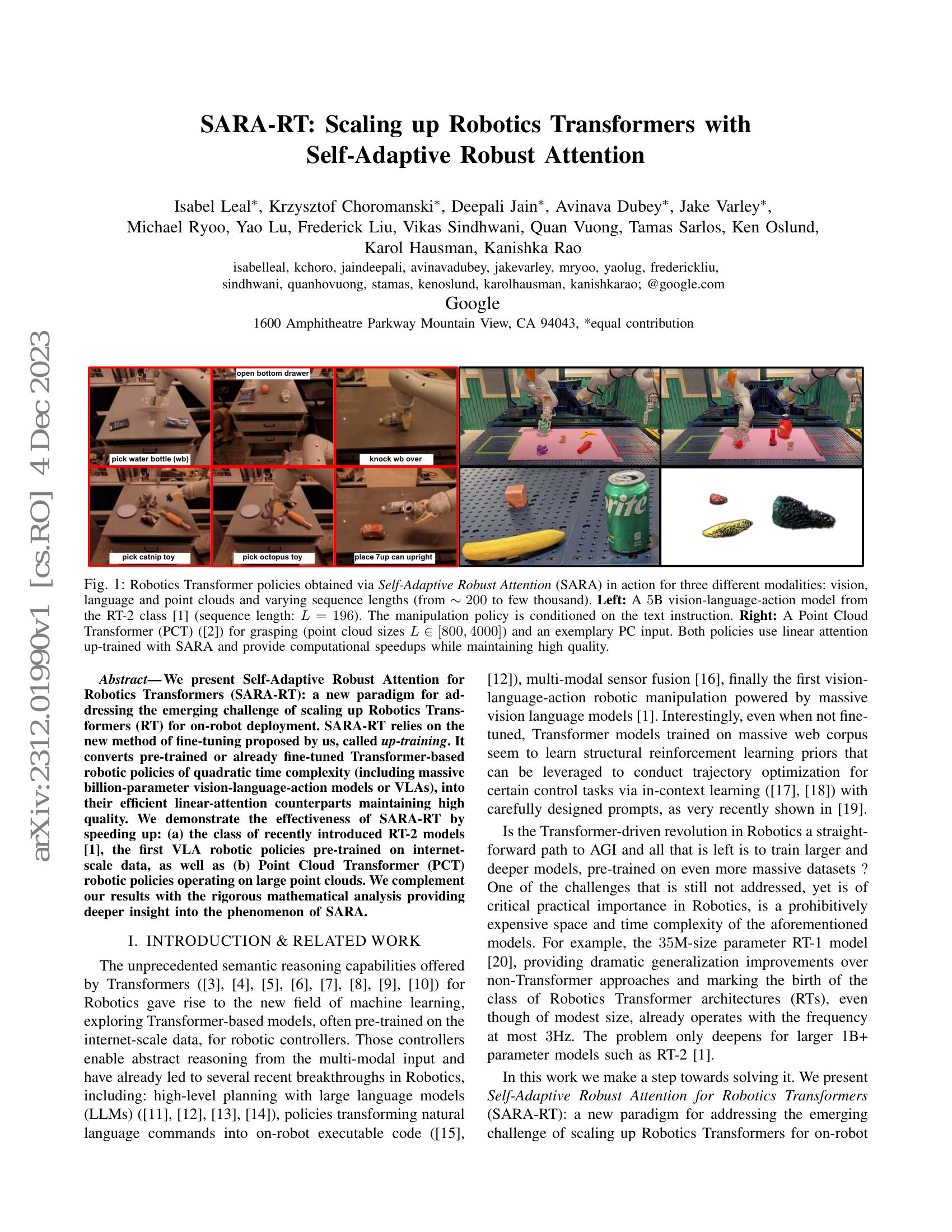 SARA-RT: Scaling up Robotics Transformers with Self-Adaptive Robust ...