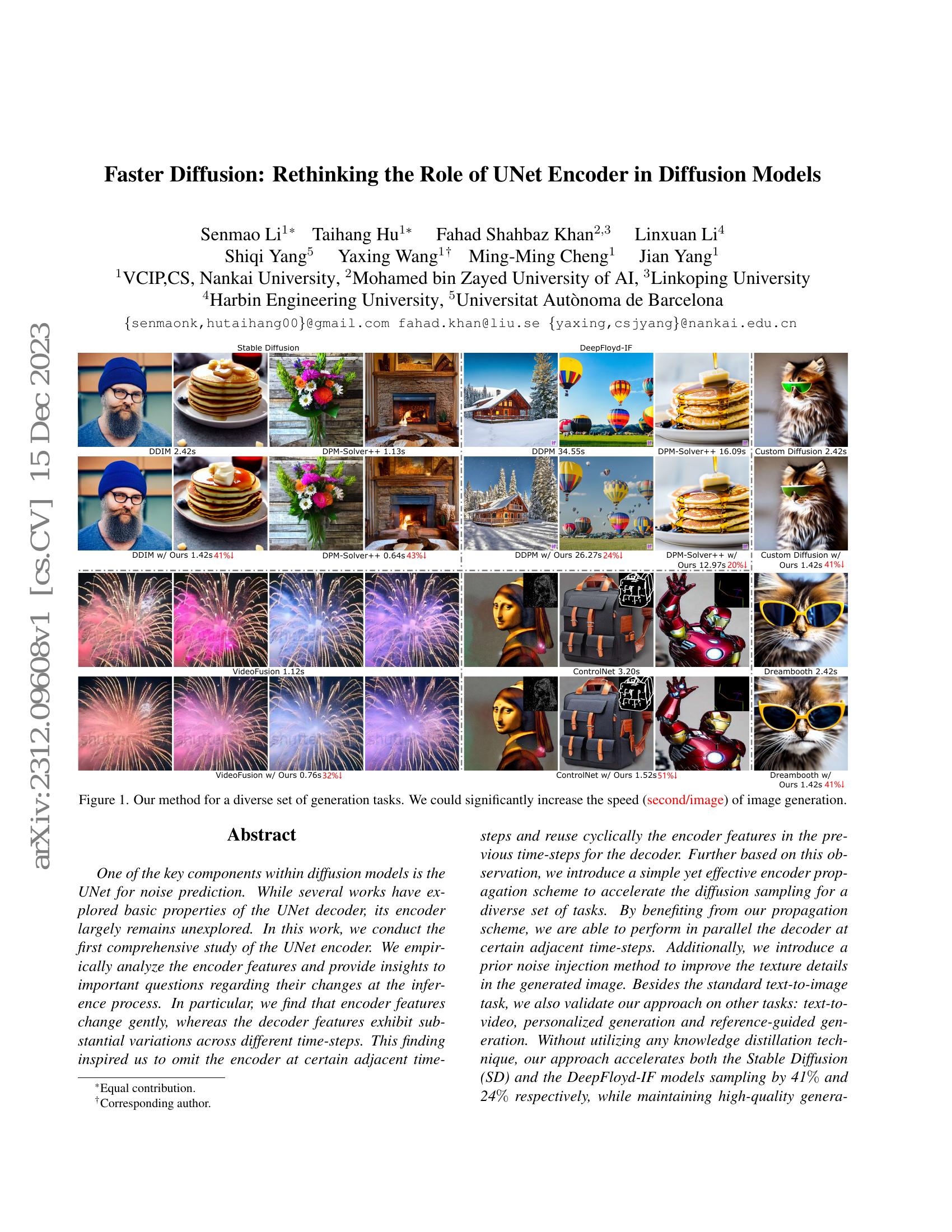 Faster Diffusion: Rethinking the Role of UNet Encoder in Diffusion ...