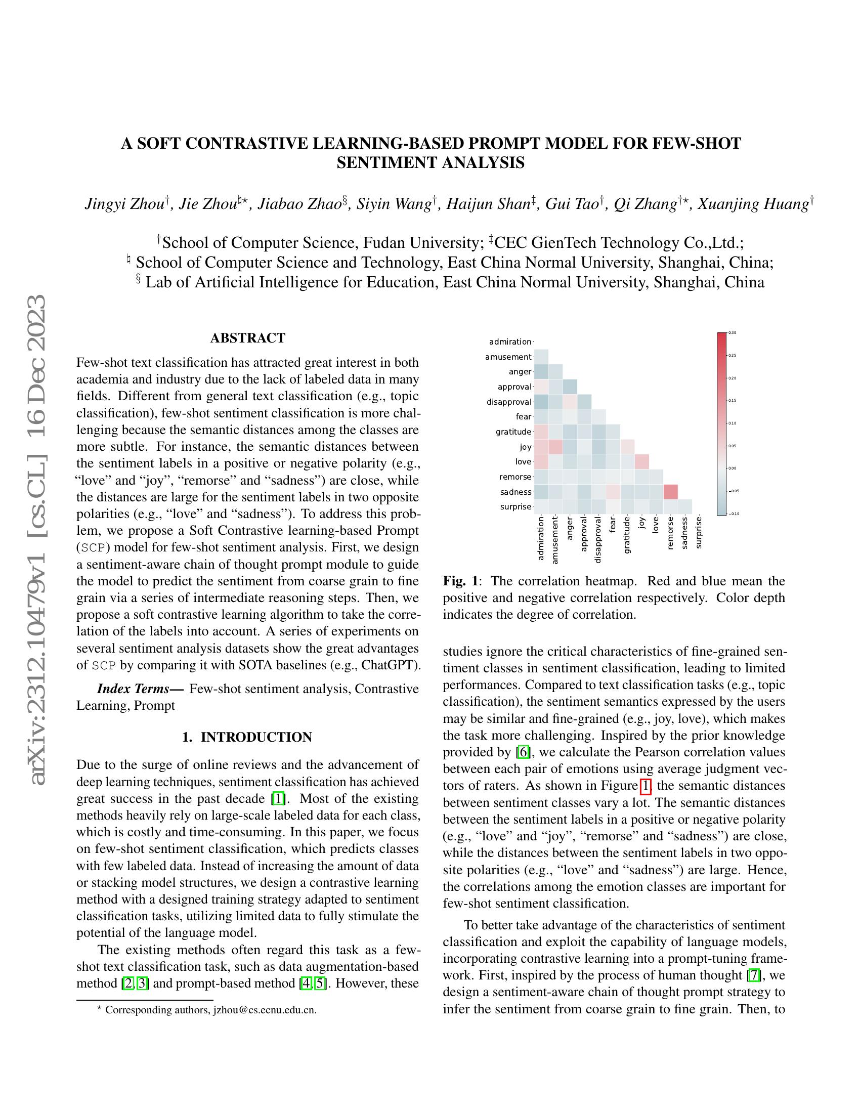 A Soft Contrastive Learning-based Prompt Model for Few-shot Sentiment Analysis - 智源社区论文