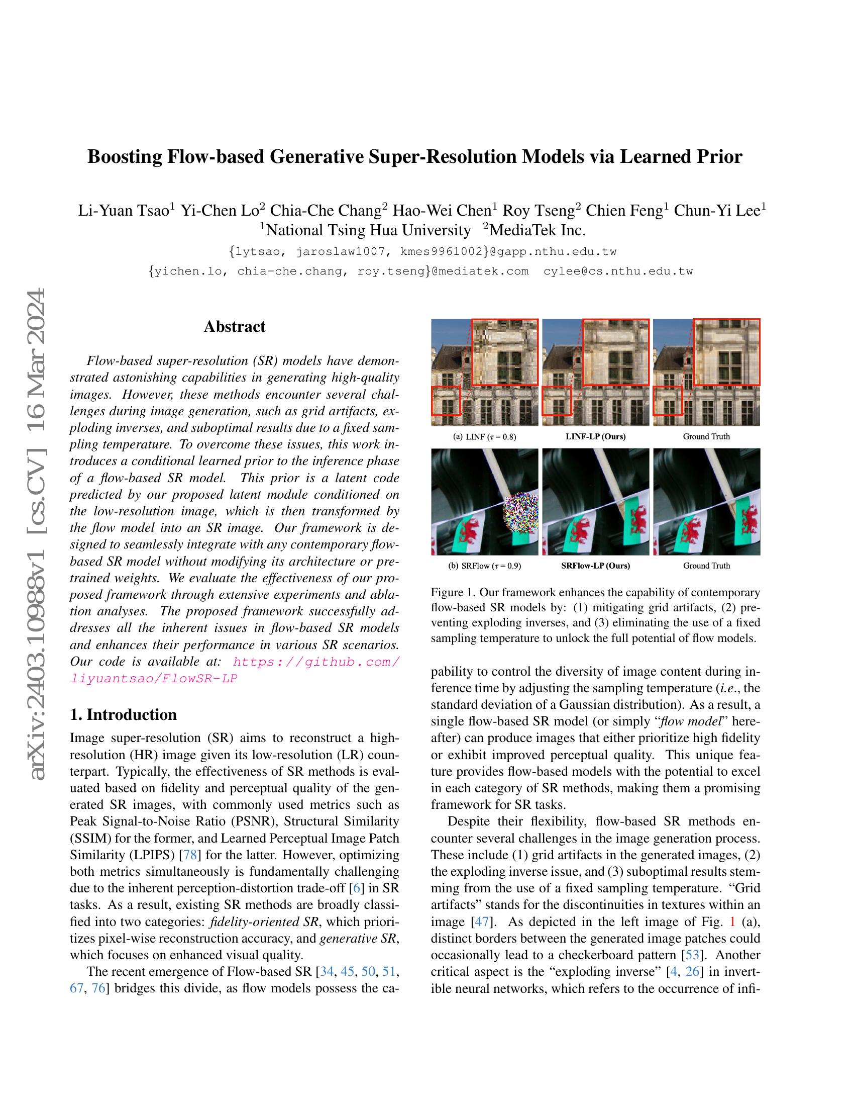 Boosting Flow-based Generative Super-Resolution Models via Learned Prior - 智源社区论文