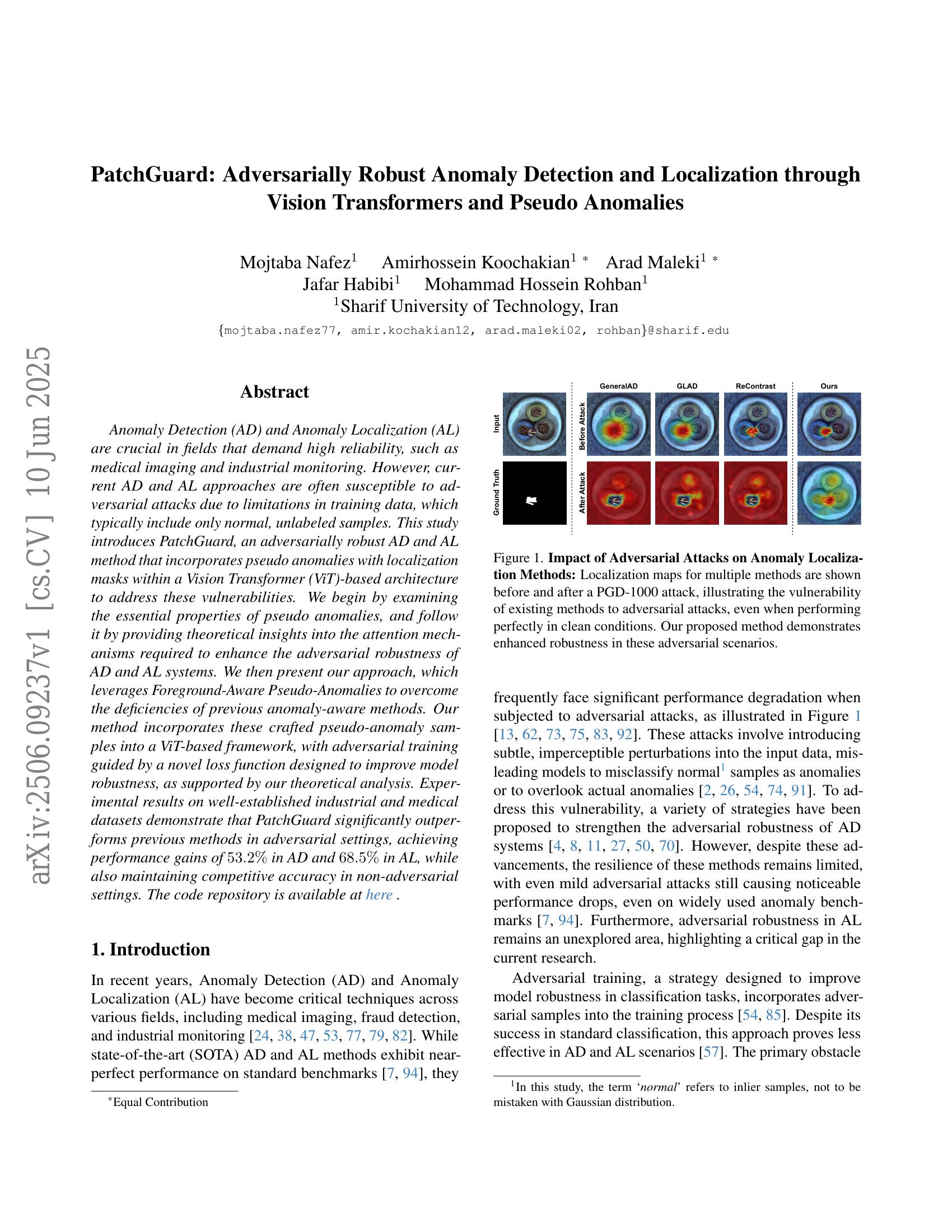 PatchGuard: Adversarially Robust Anomaly Detection and Localization ...