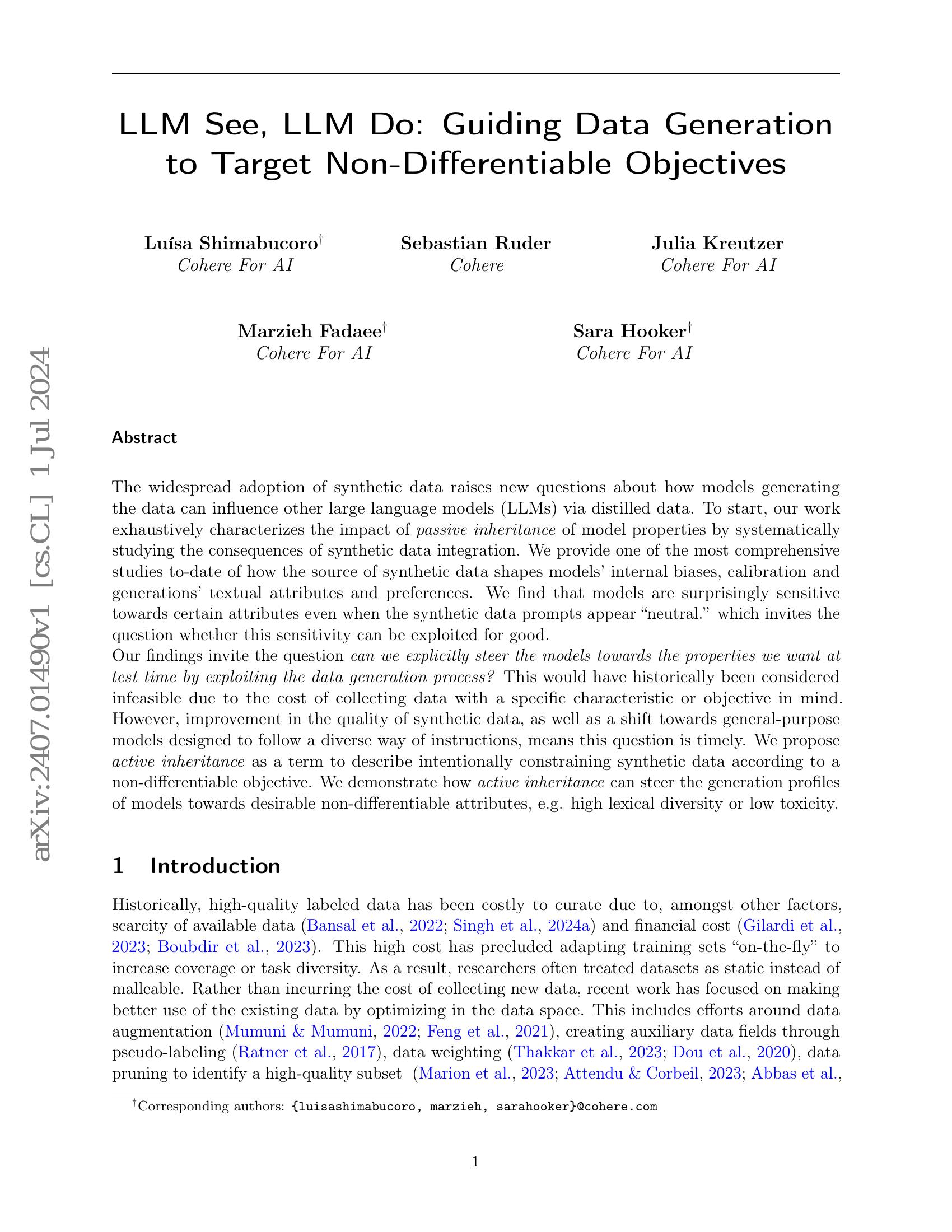 LLM See, LLM Do: Guiding Data Generation to Target Non-Differentiable ...