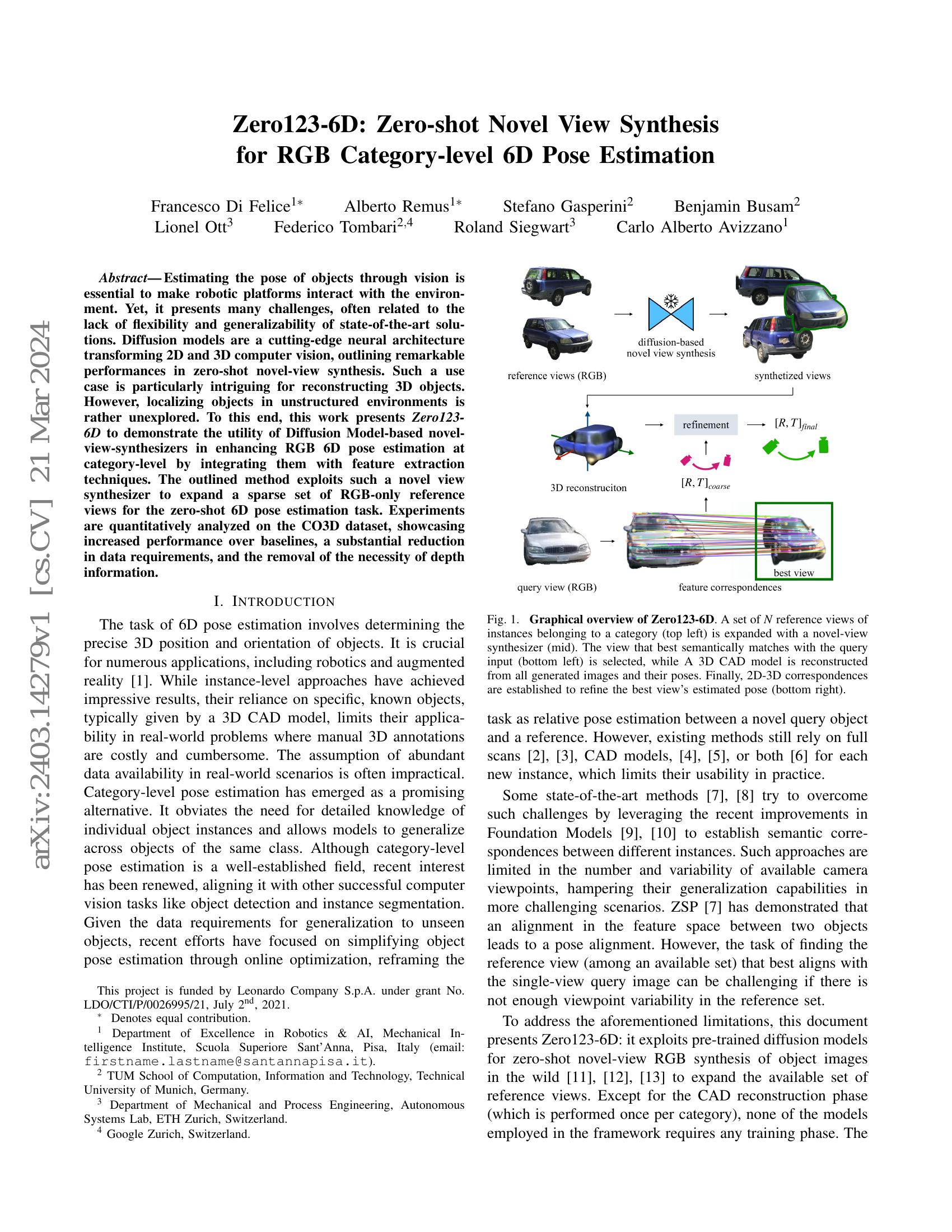 Zero123-6D: Zero-shot Novel View Synthesis for RGB Category-level 6D ...
