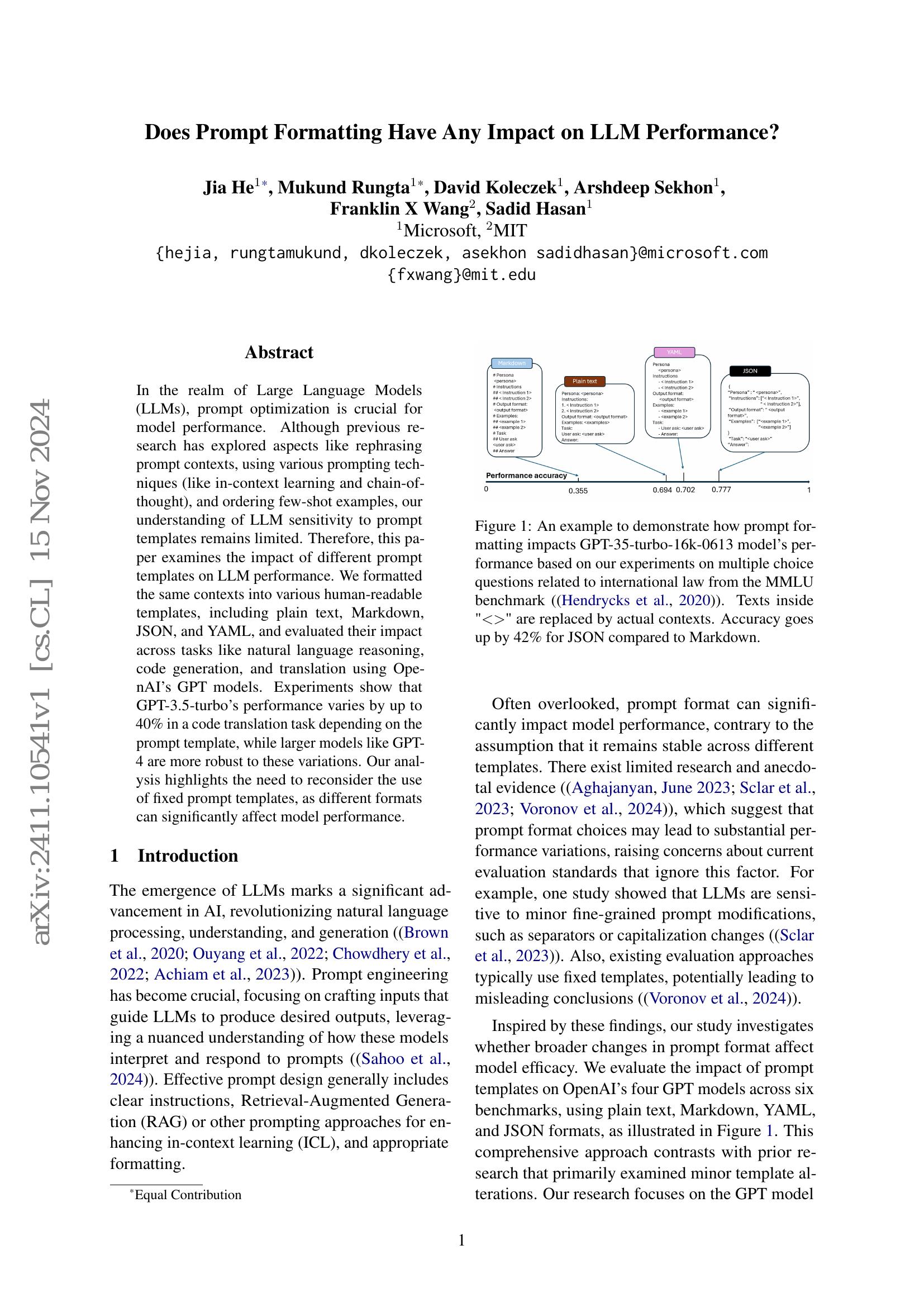 Does Prompt Formatting Have Any Impact on LLM Performance? - 智源社区论文