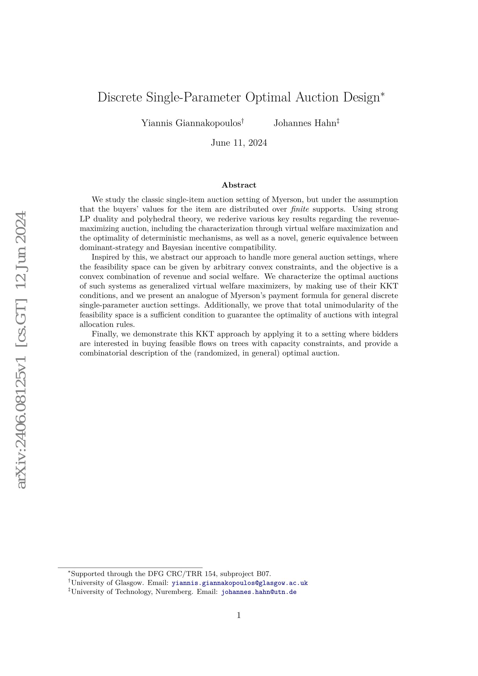 Discrete Single-Parameter Optimal Auction Design - 智源社区论文