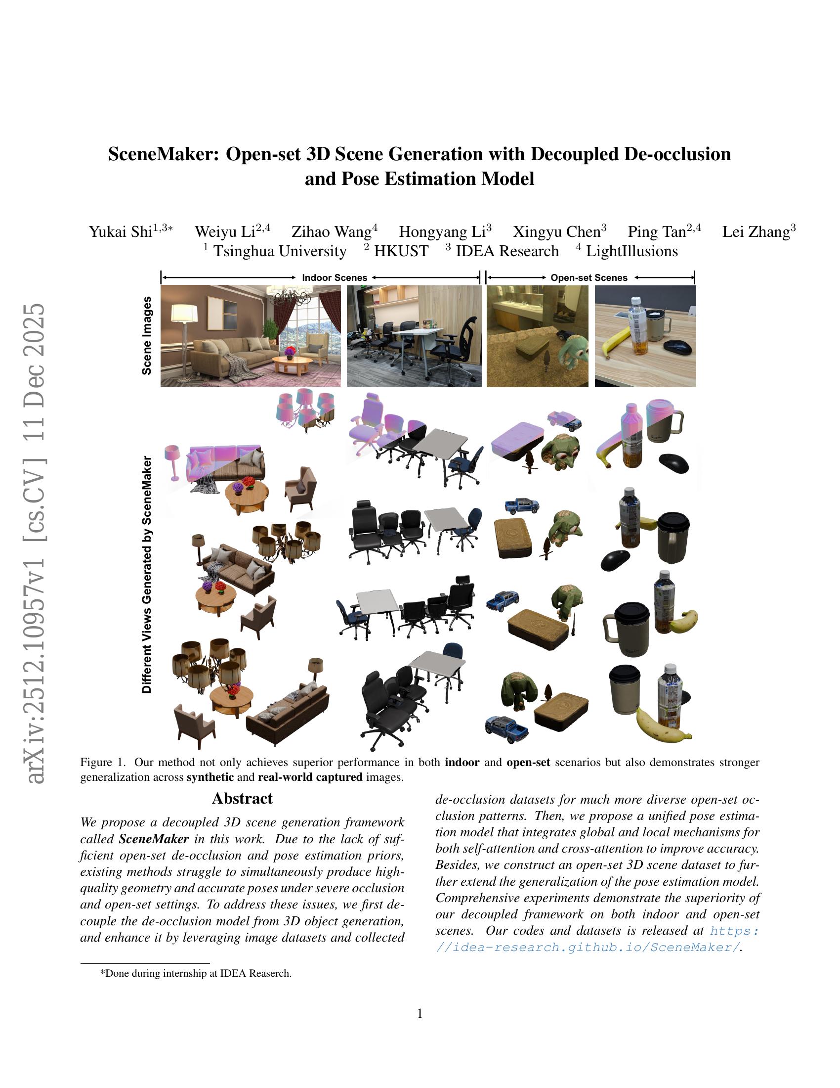 SceneMaker: Open-set 3D Scene Generation with Decoupled De-occlusion ...