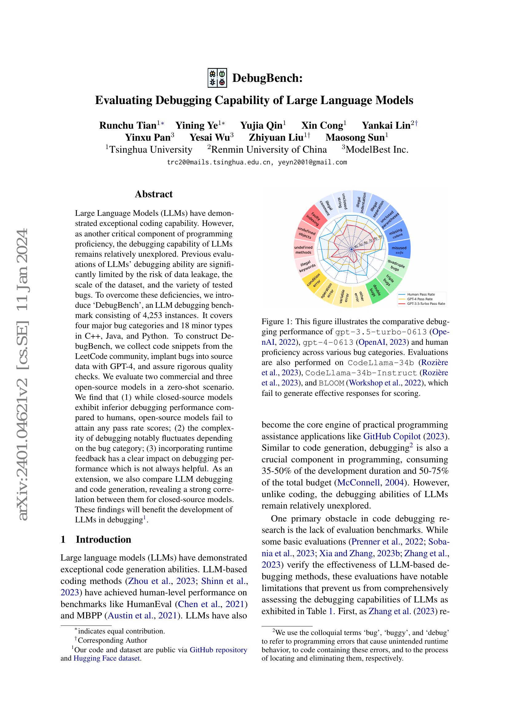 DebugBench: Evaluating Debugging Capability of Large Language Models - 智源社区论文