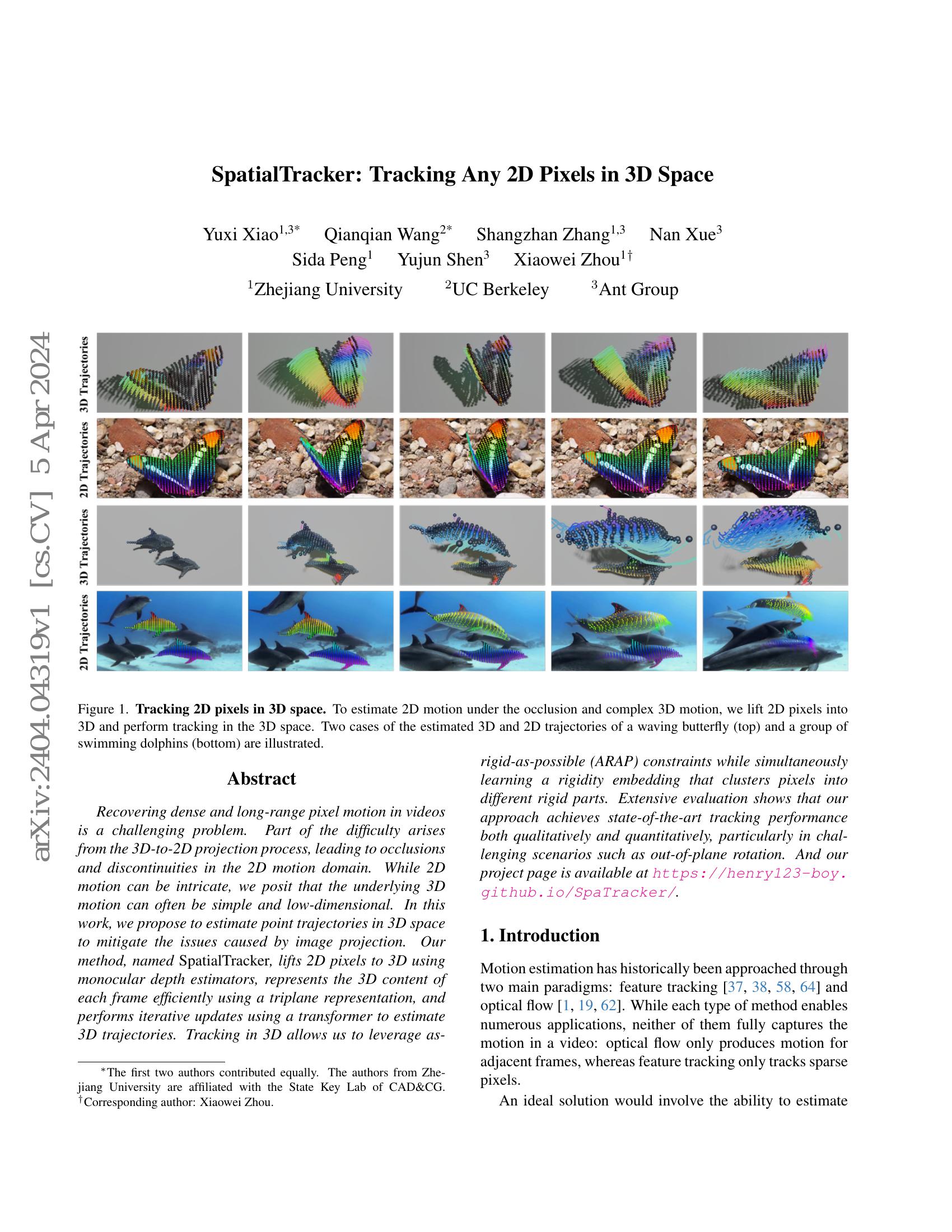 SpatialTracker: Tracking Any 2D Pixels in 3D Space - 智源社区论文