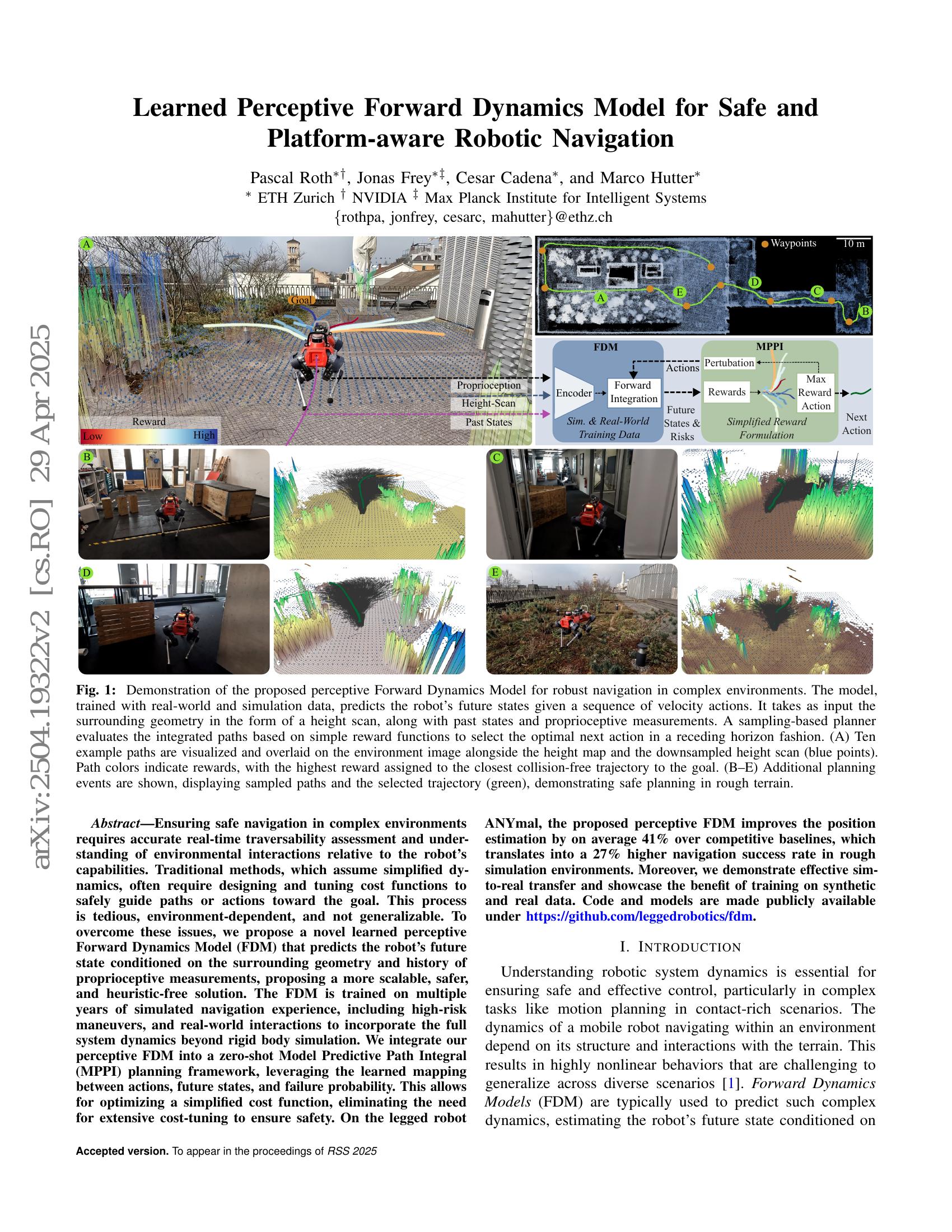 Learned Perceptive Forward Dynamics Model for Safe and Platform-aware ...