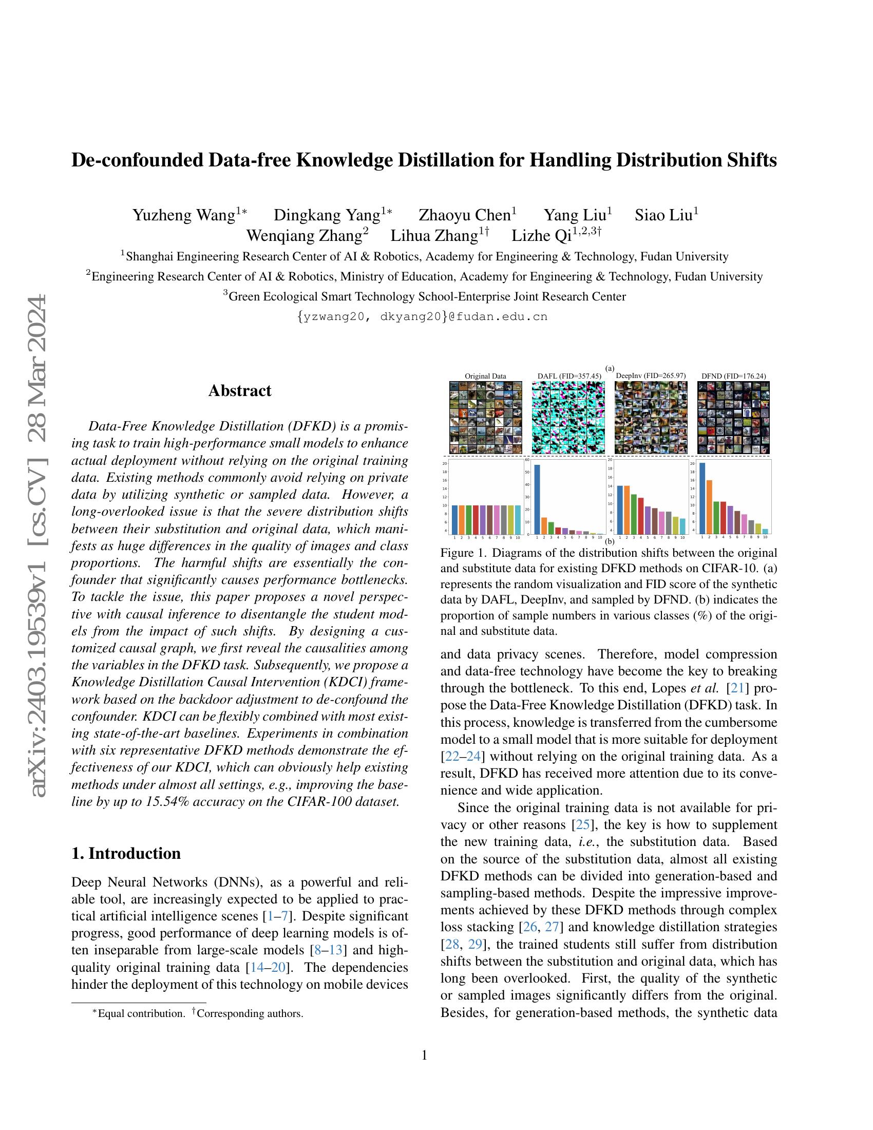 De-confounded Data-free Knowledge Distillation for Handling ...