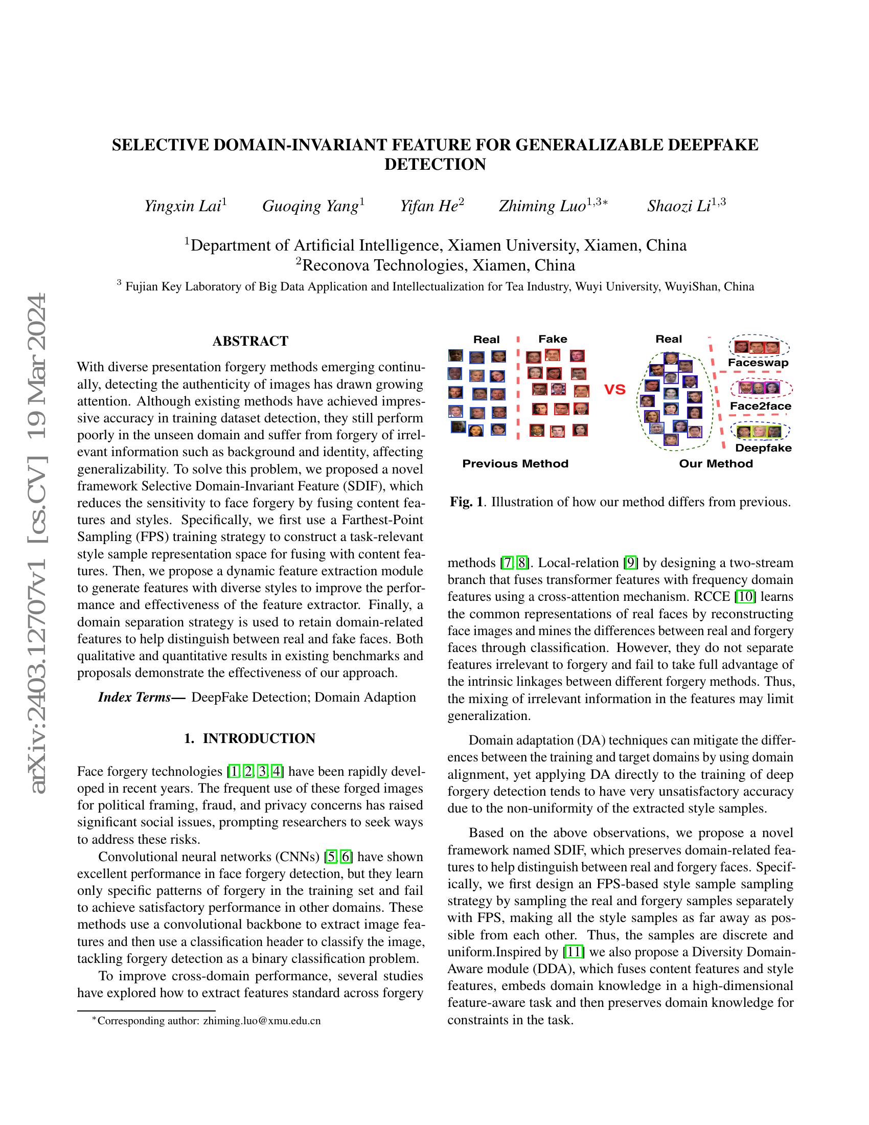 Selective Domain-Invariant Feature for Generalizable Deepfake Detection - 智源社区论文