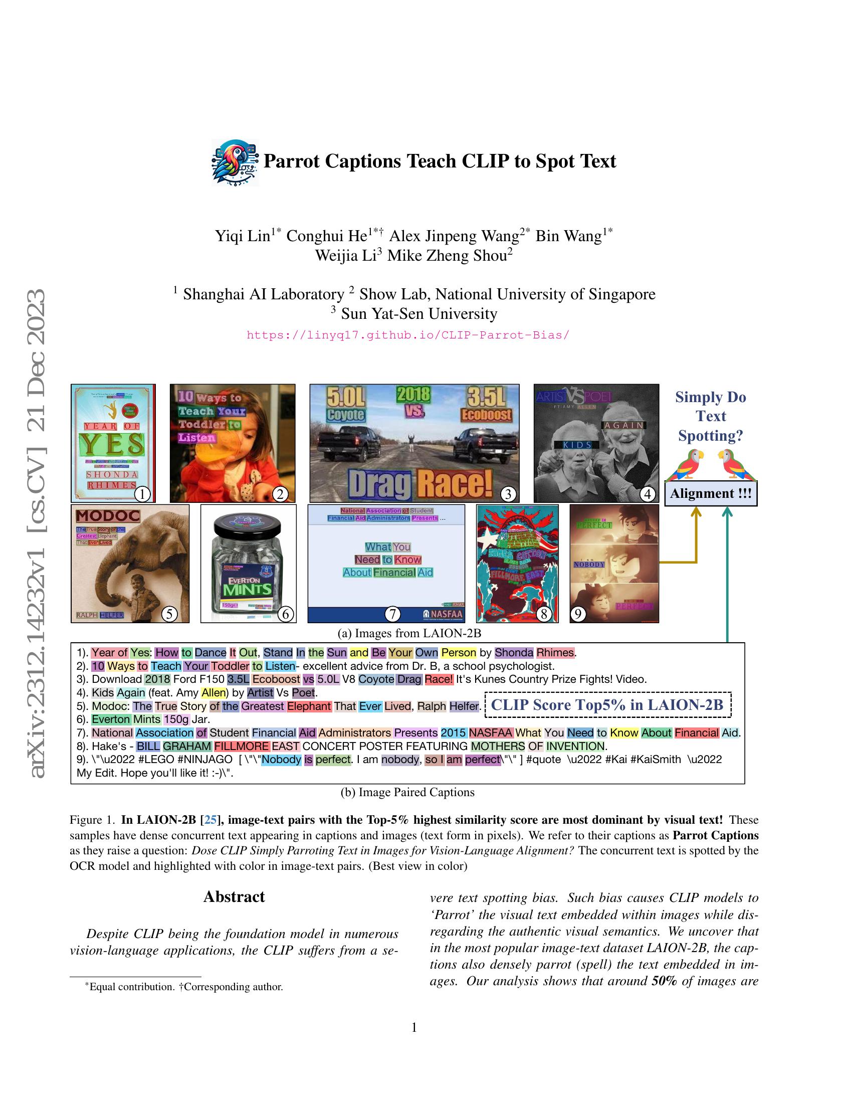 Parrot Captions Teach CLIP to Spot Text - 智源社区论文
