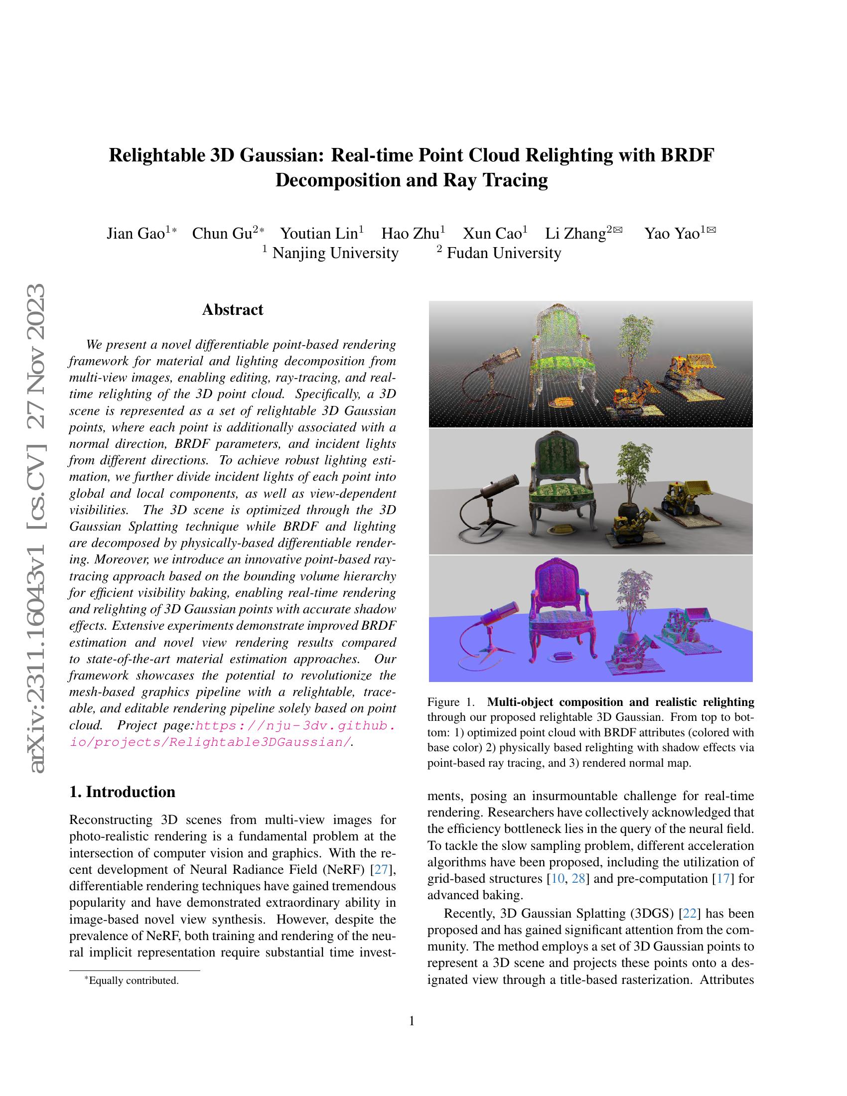 Relightable 3D Gaussian: Real-time Point Cloud Relighting with BRDF ...