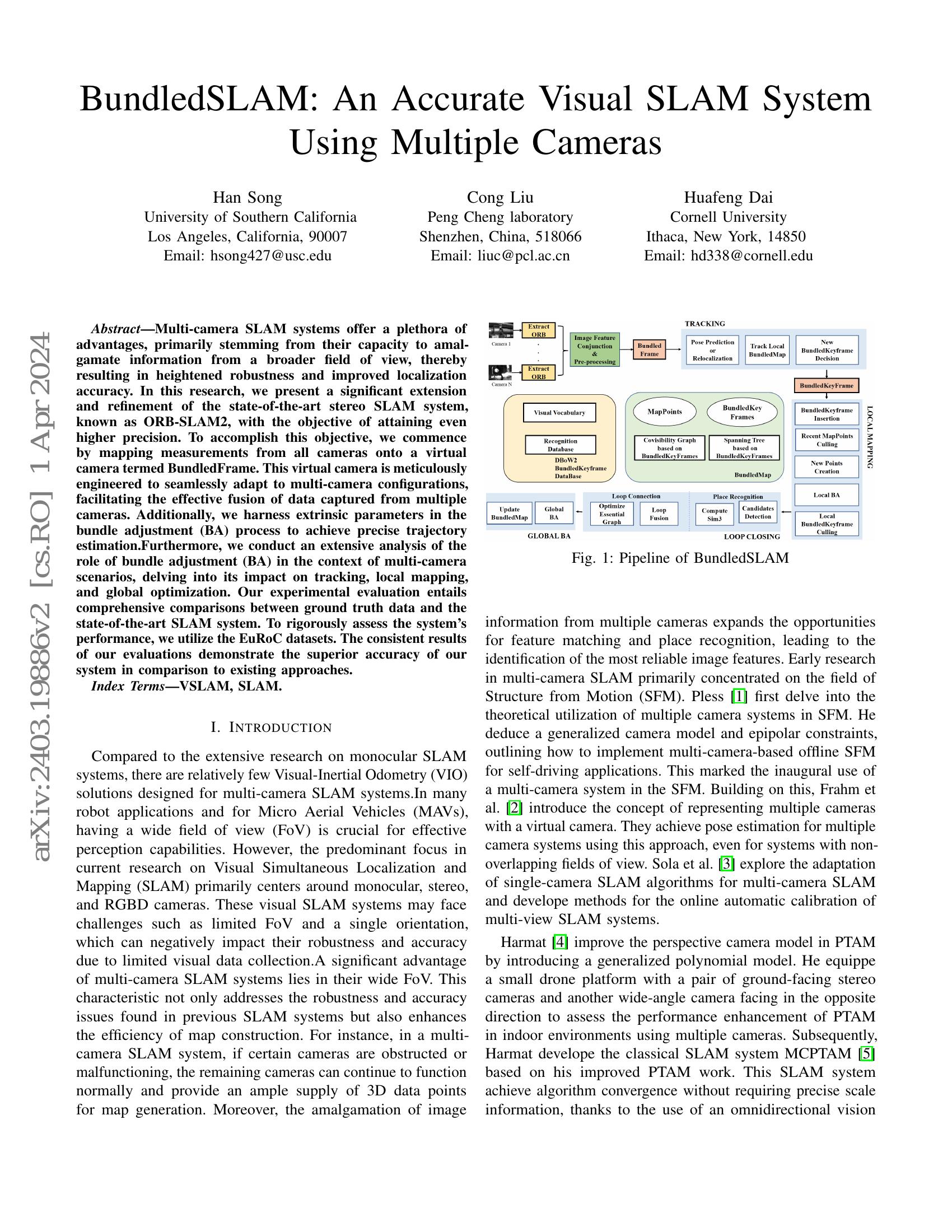 BundledSLAM: An Accurate Visual SLAM System Using Multiple Cameras - 智源社区论文