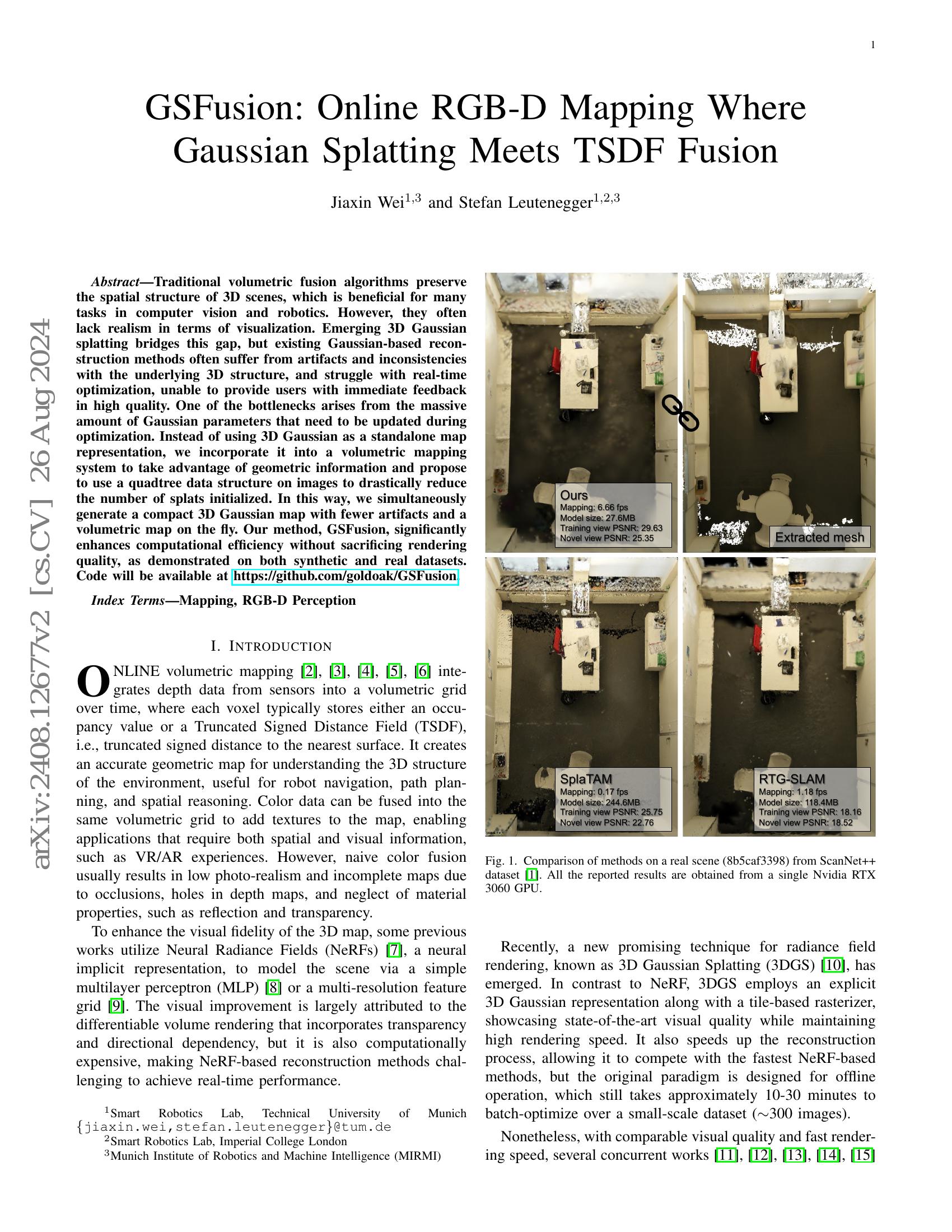 GSFusion: Online RGB-D Mapping Where Gaussian Splatting Meets TSDF Fusion - 智源社区论文