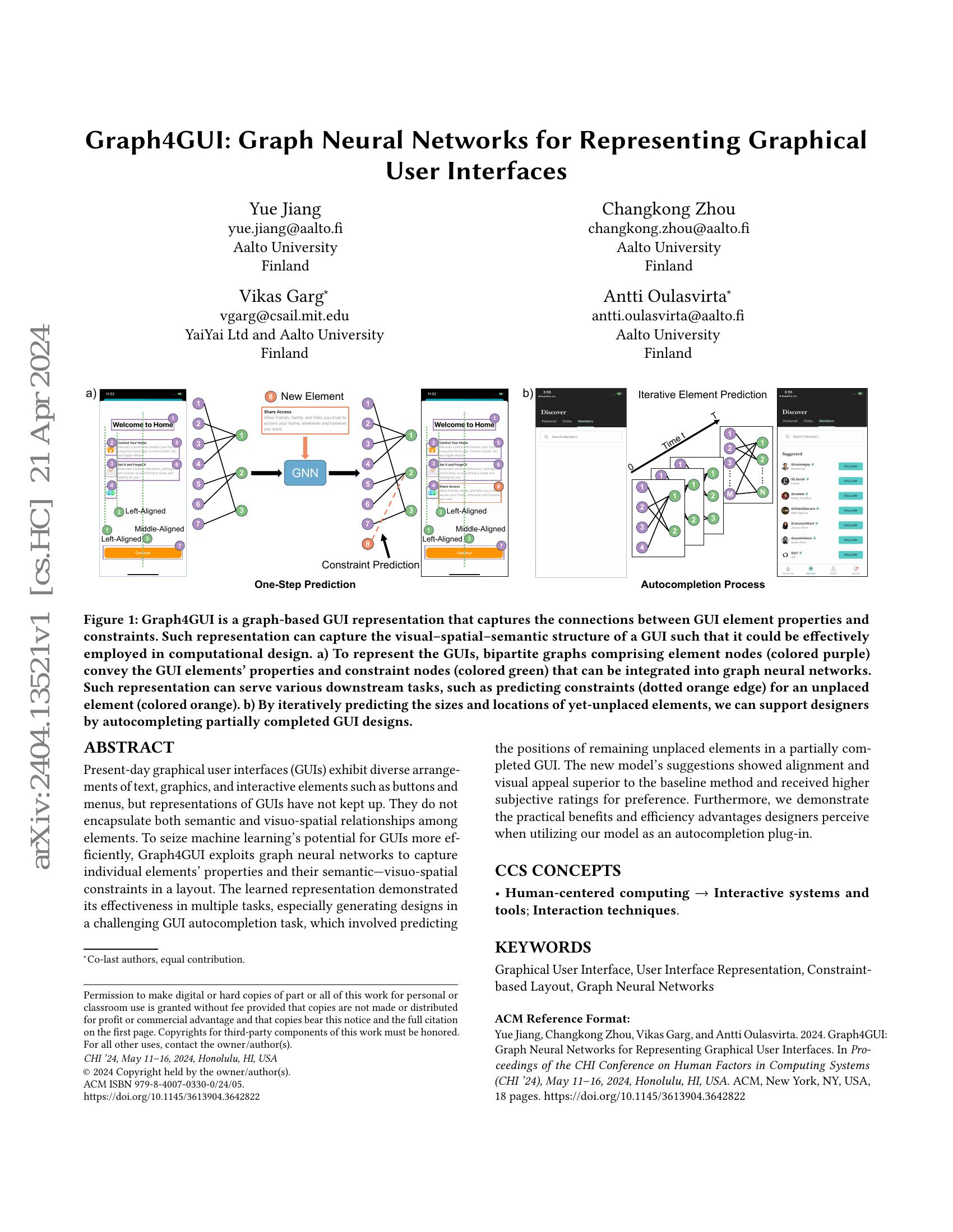 Graph4GUI: Graph Neural Networks for Representing Graphical User Interfaces - 智源社区论文