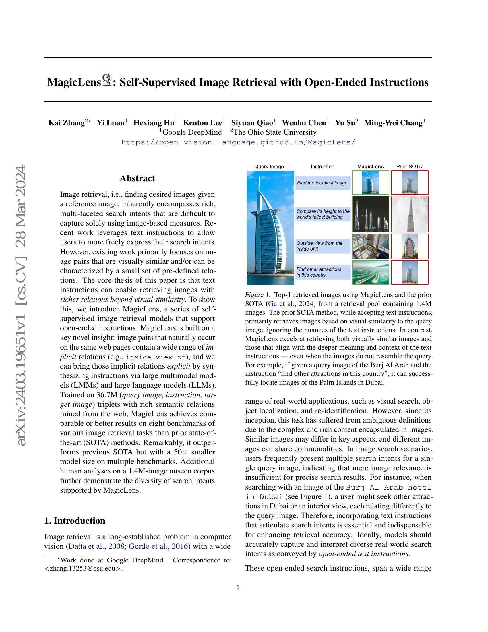 MagicLens: Self-Supervised Image Retrieval with Open-Ended Instructions ...