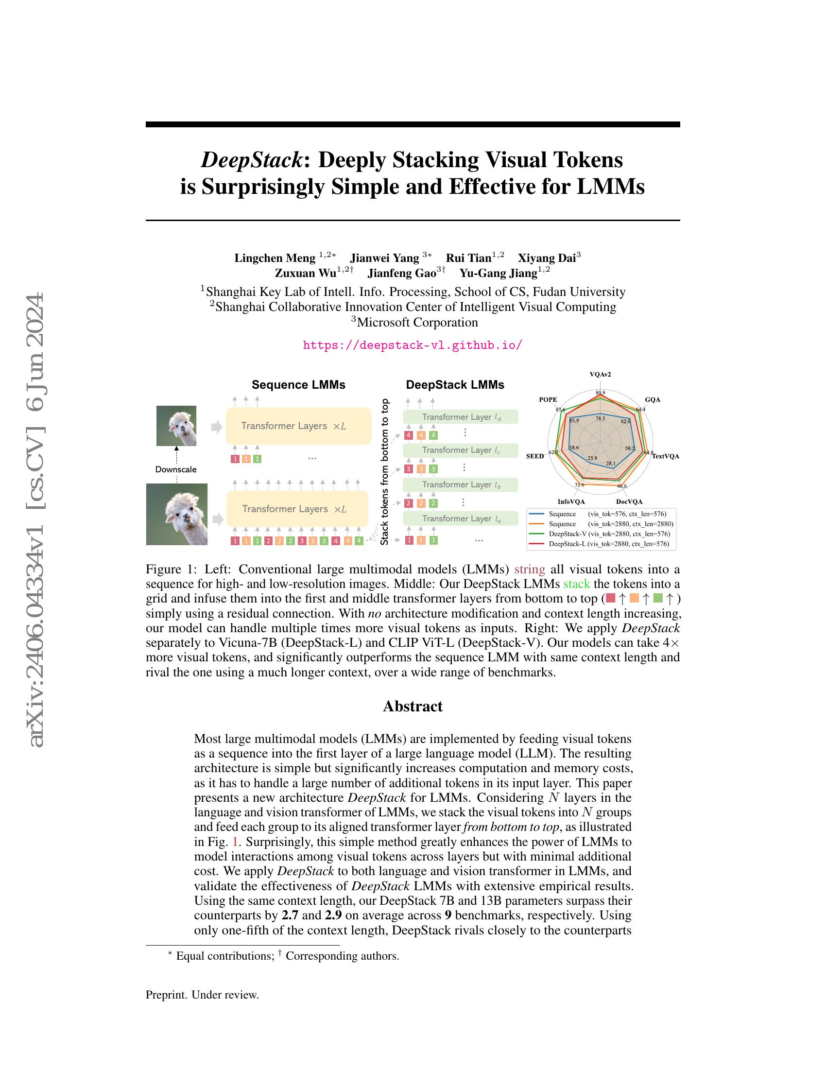 DeepStack: Deeply Stacking Visual Tokens is Surprisingly Simple and ...