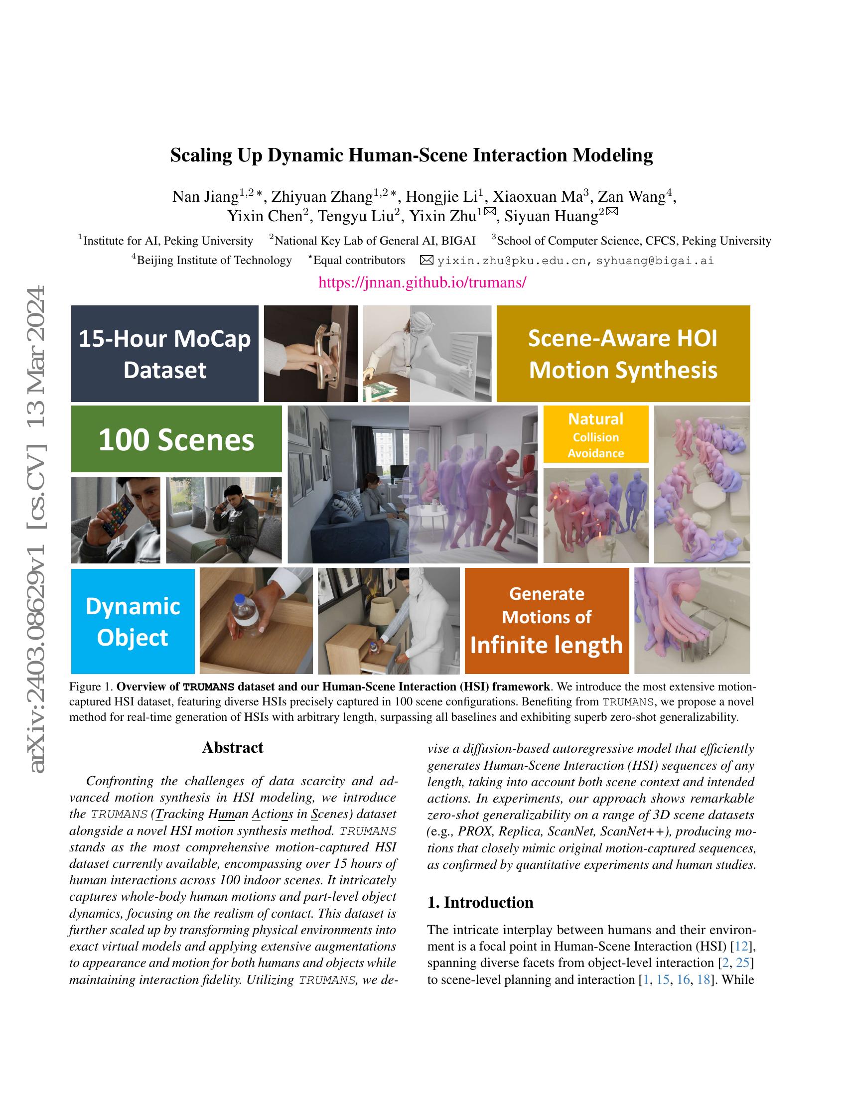 Scaling Up Dynamic Human-Scene Interaction Modeling - 智源社区论文