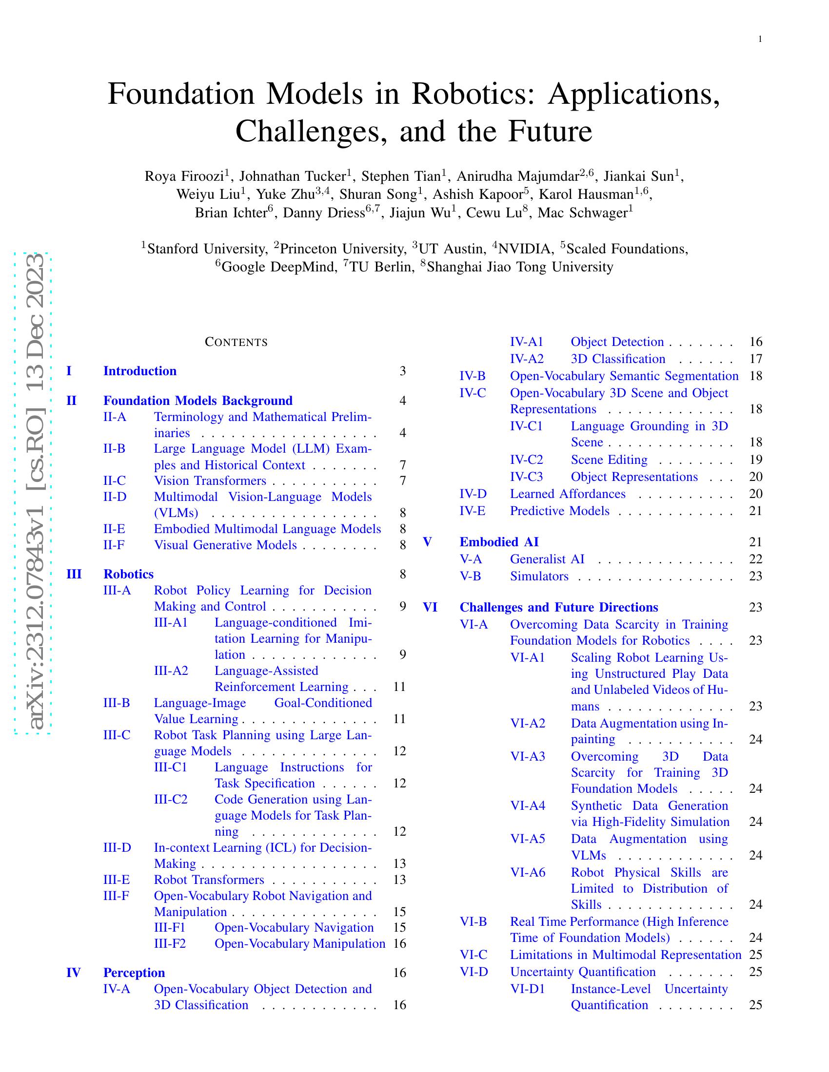 Foundation Models in Robotics: Applications, Challenges, and the Future ...