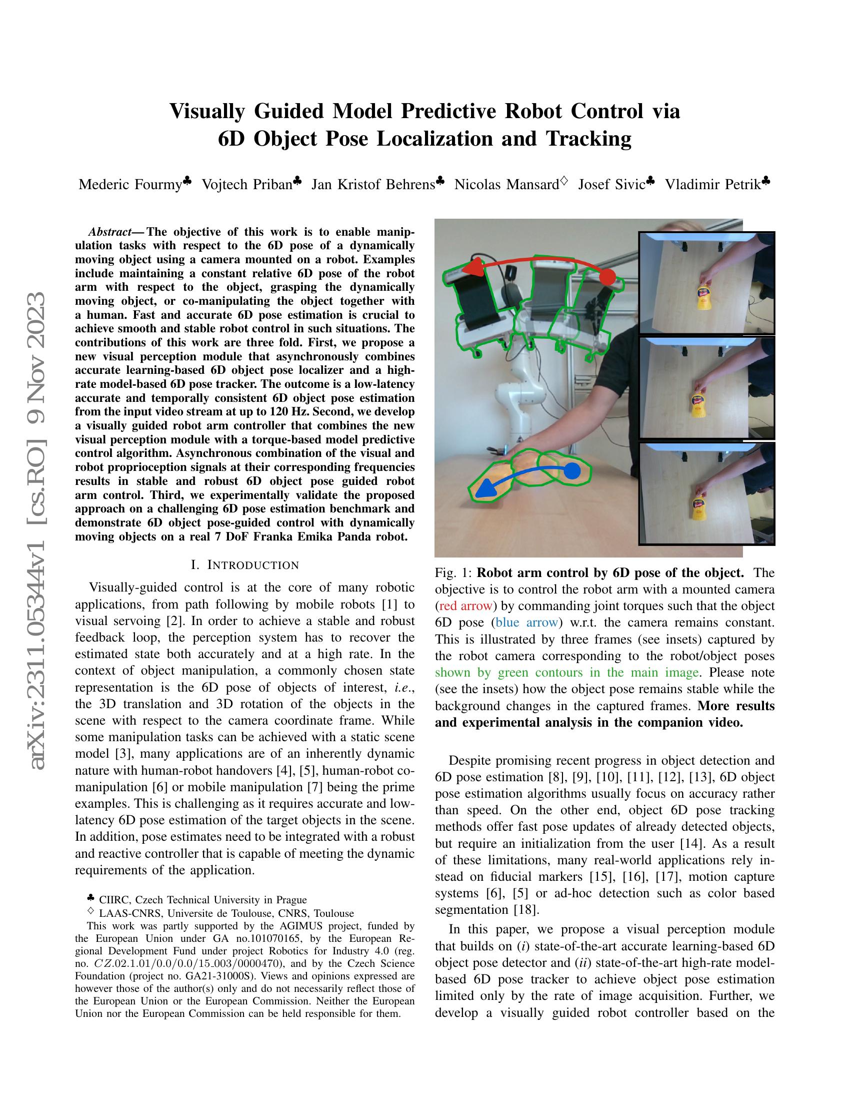 Visually Guided Model Predictive Robot Control via 6D Object Pose ...