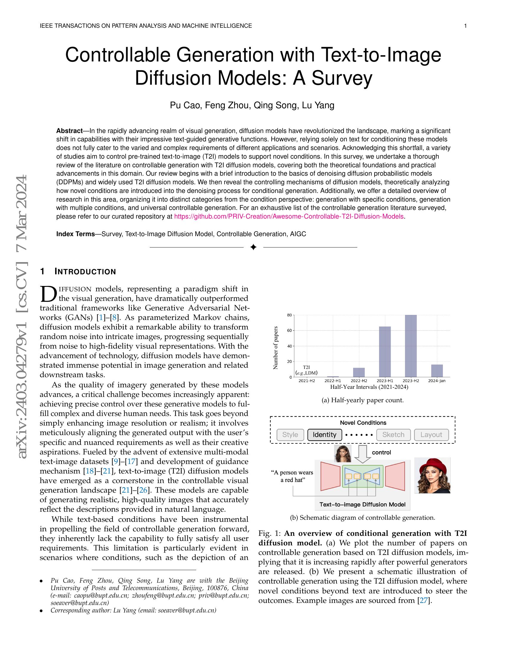 Controllable Generation with Text-to-Image Diffusion Models: A Survey - 智源社区论文