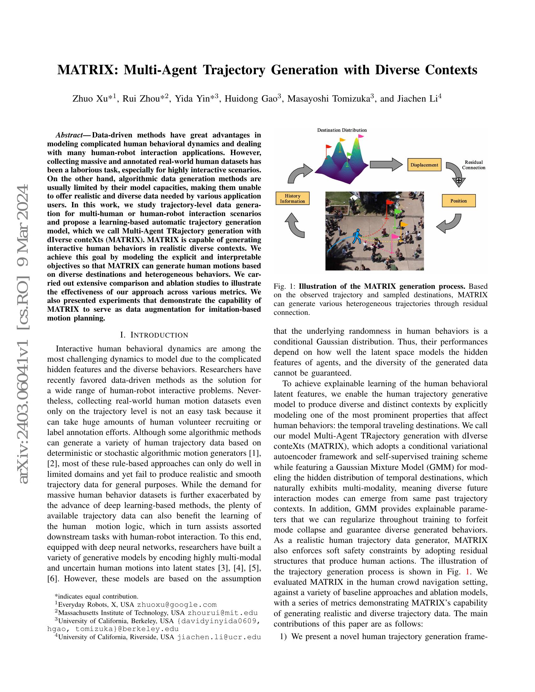 MATRIX: Multi-Agent Trajectory Generation with Diverse Contexts - 智源社区论文