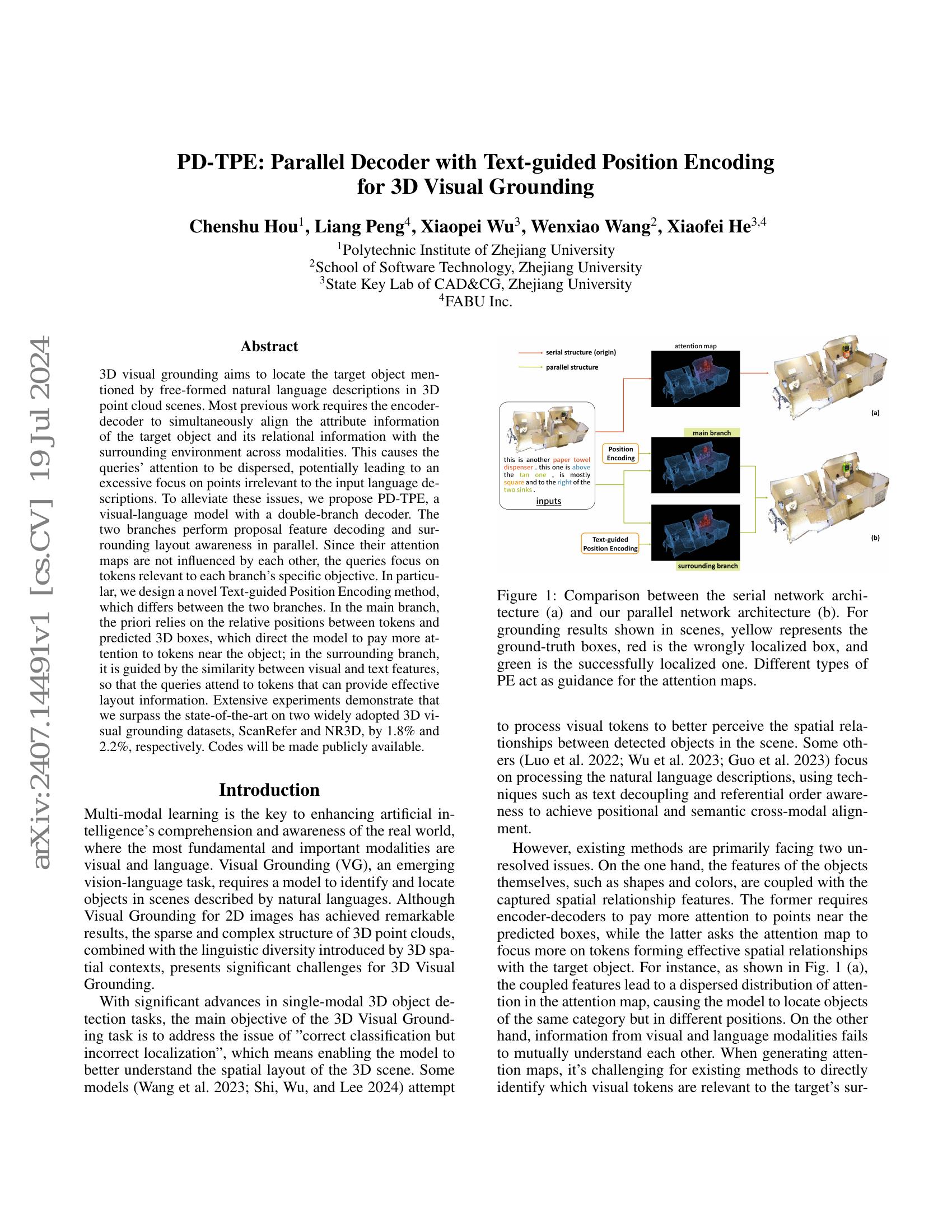 PD-TPE: Parallel Decoder with Text-guided Position Encoding for 3D Visual Grounding - 智源社区论文