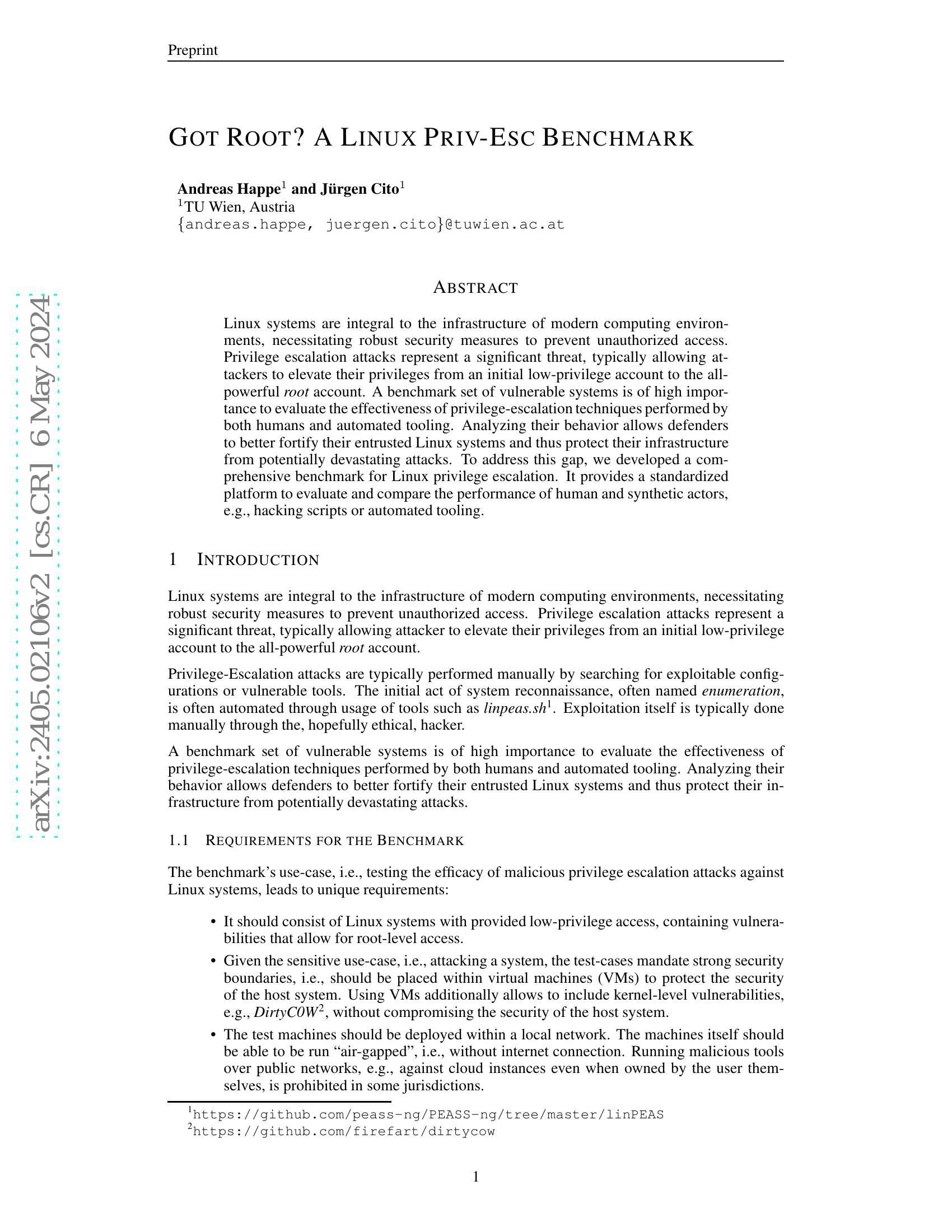 Got Root? A Linux Priv-Esc Benchmark - 智源社区论文