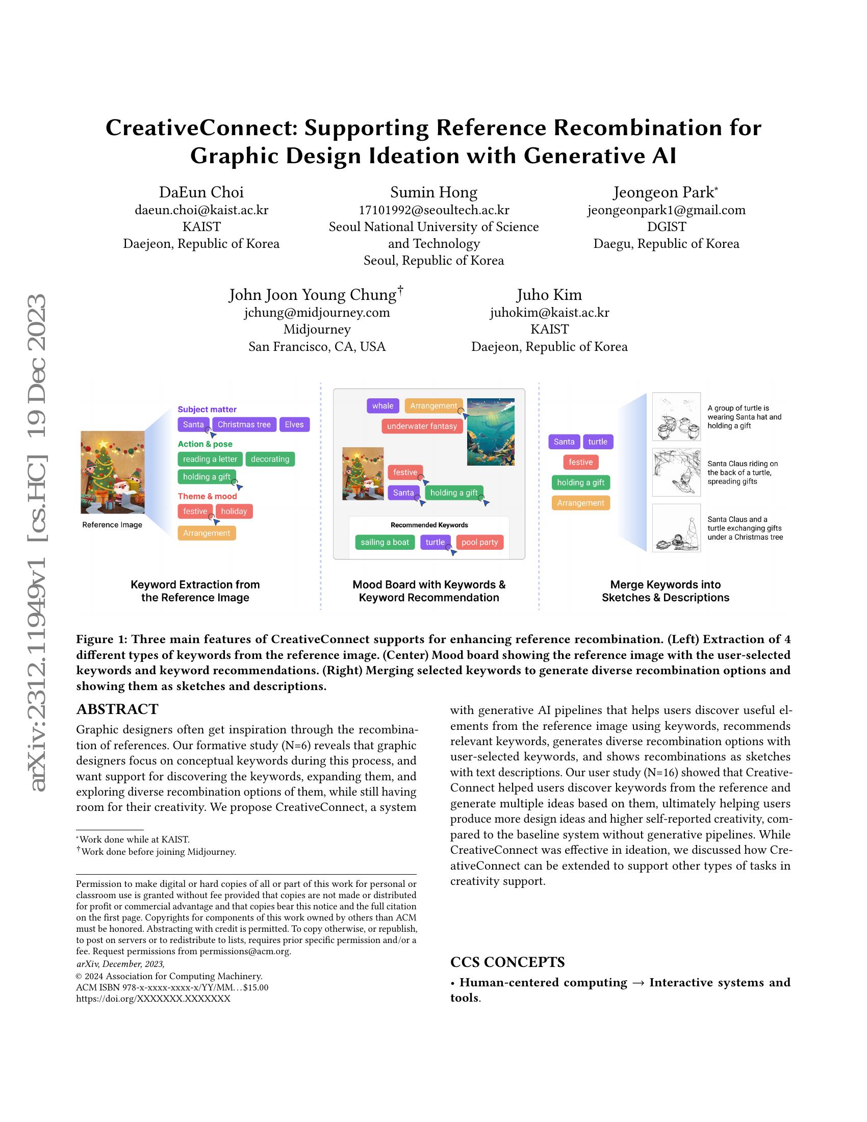 CreativeConnect: Supporting Reference Recombination for Graphic Design Ideation with Generative ...