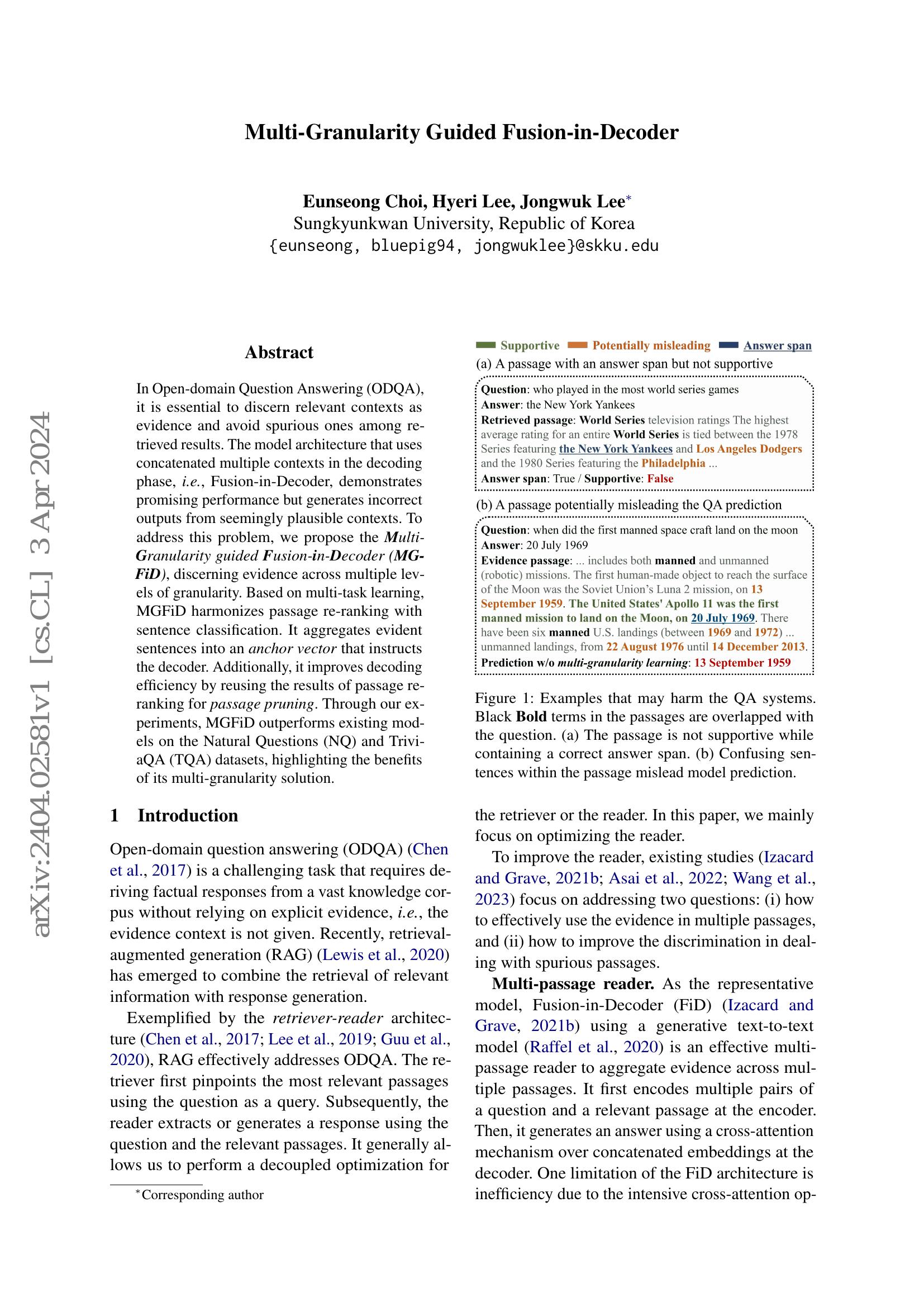 Multi-Granularity Guided Fusion-in-Decoder - 智源社区论文