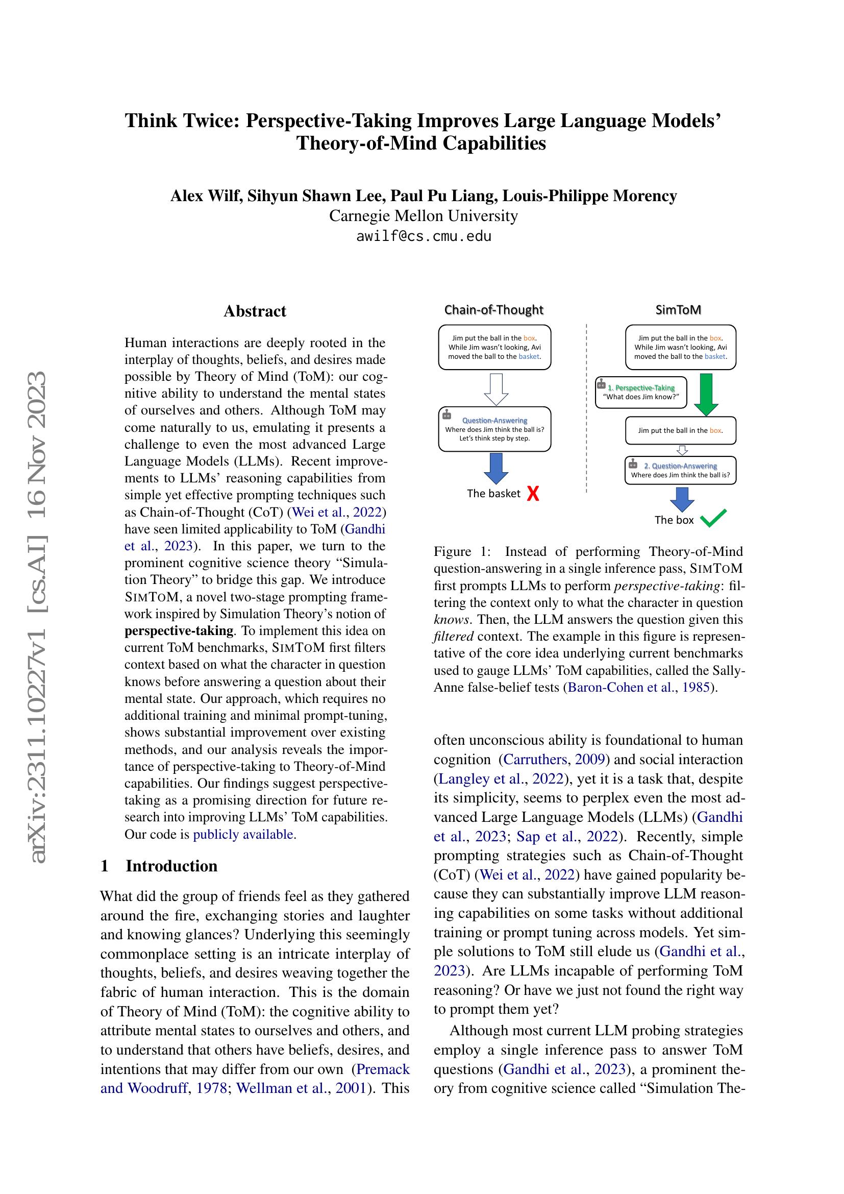 Think Twice: Perspective-Taking Improves Large Language Models' Theory ...