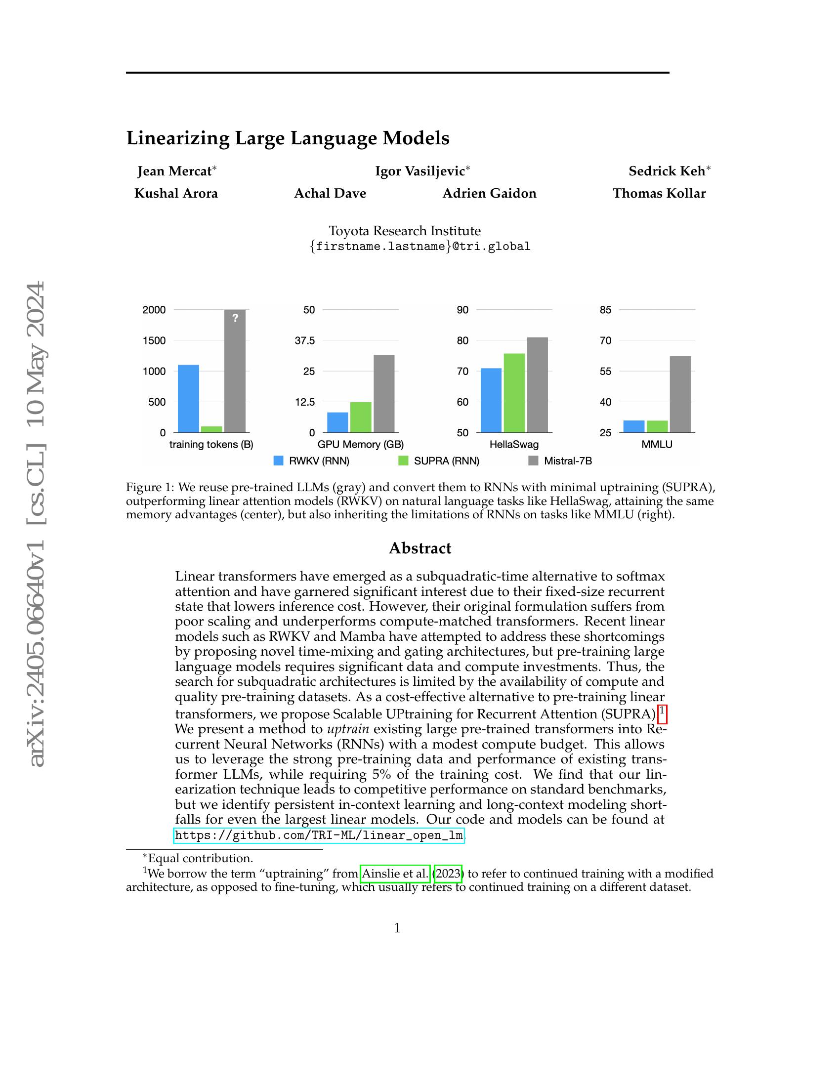 Linearizing Large Language Models - 智源社区论文