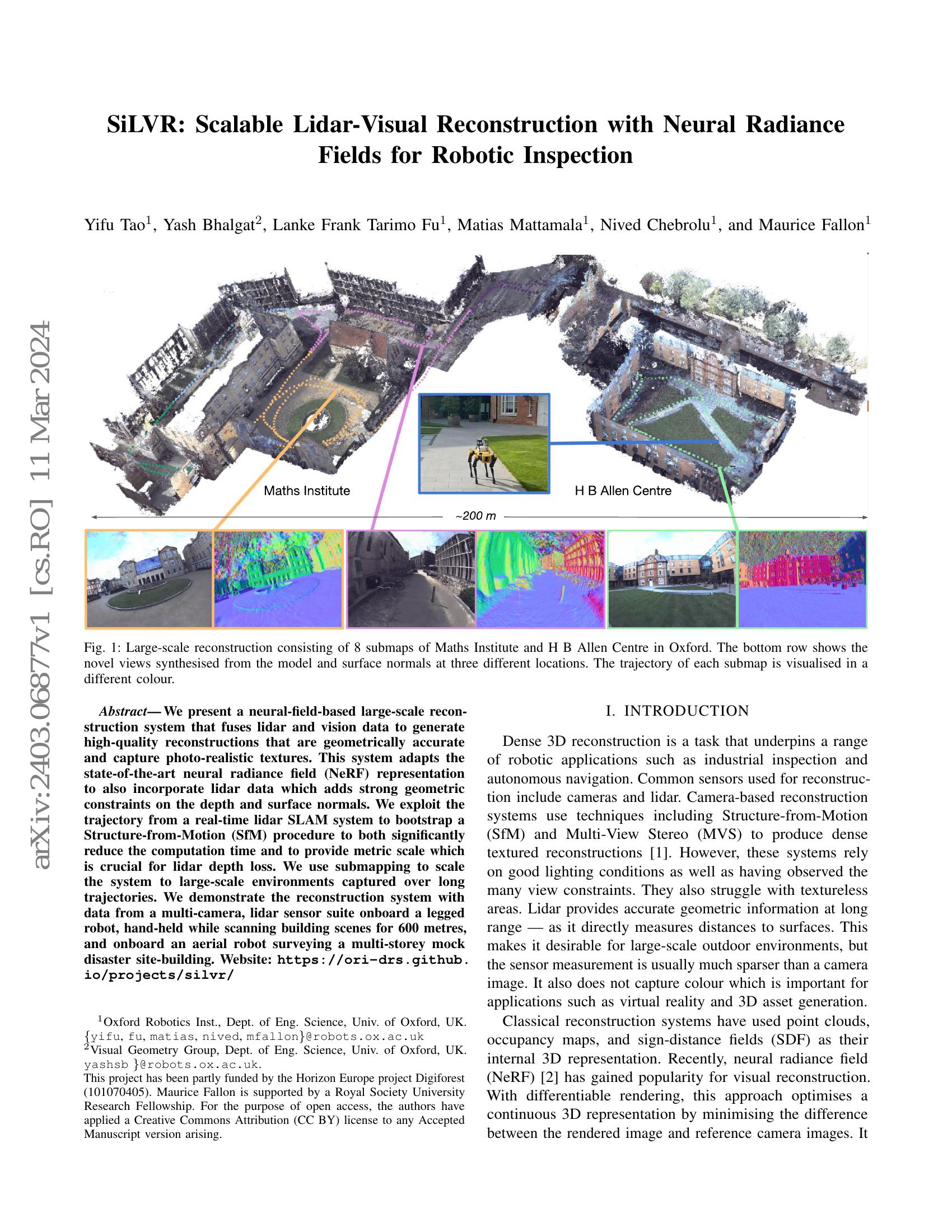 SiLVR: Scalable Lidar-Visual Reconstruction with Neural Radiance Fields ...