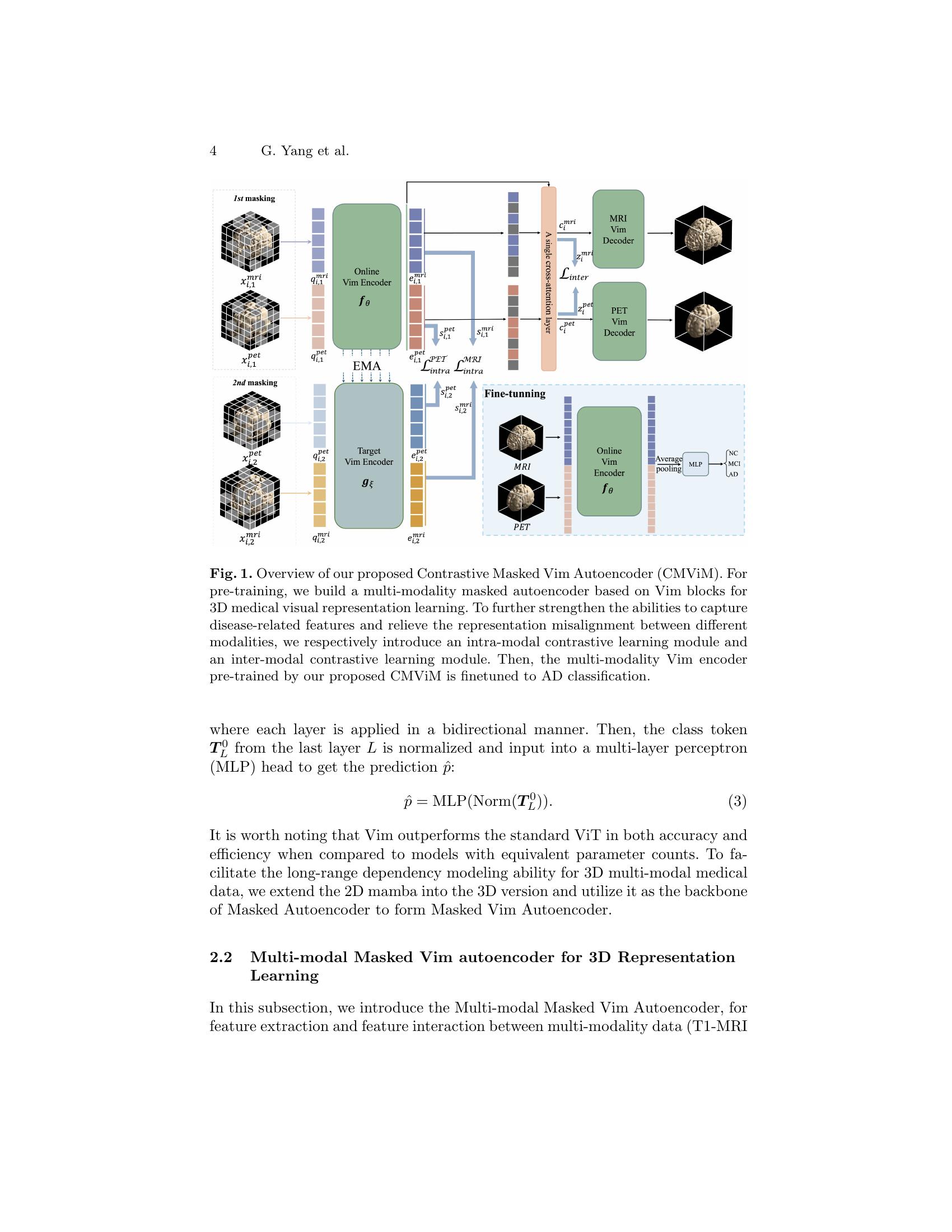 CMViM: Contrastive Masked Vim Autoencoder for 3D Multi-modal Representation Learning for AD ...