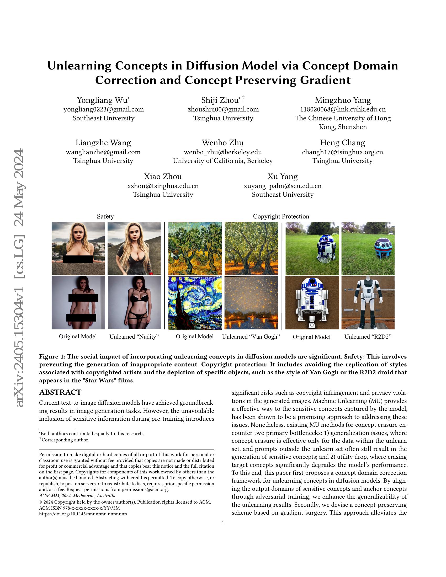 Unlearning Concepts in Diffusion Model via Concept Domain Correction ...