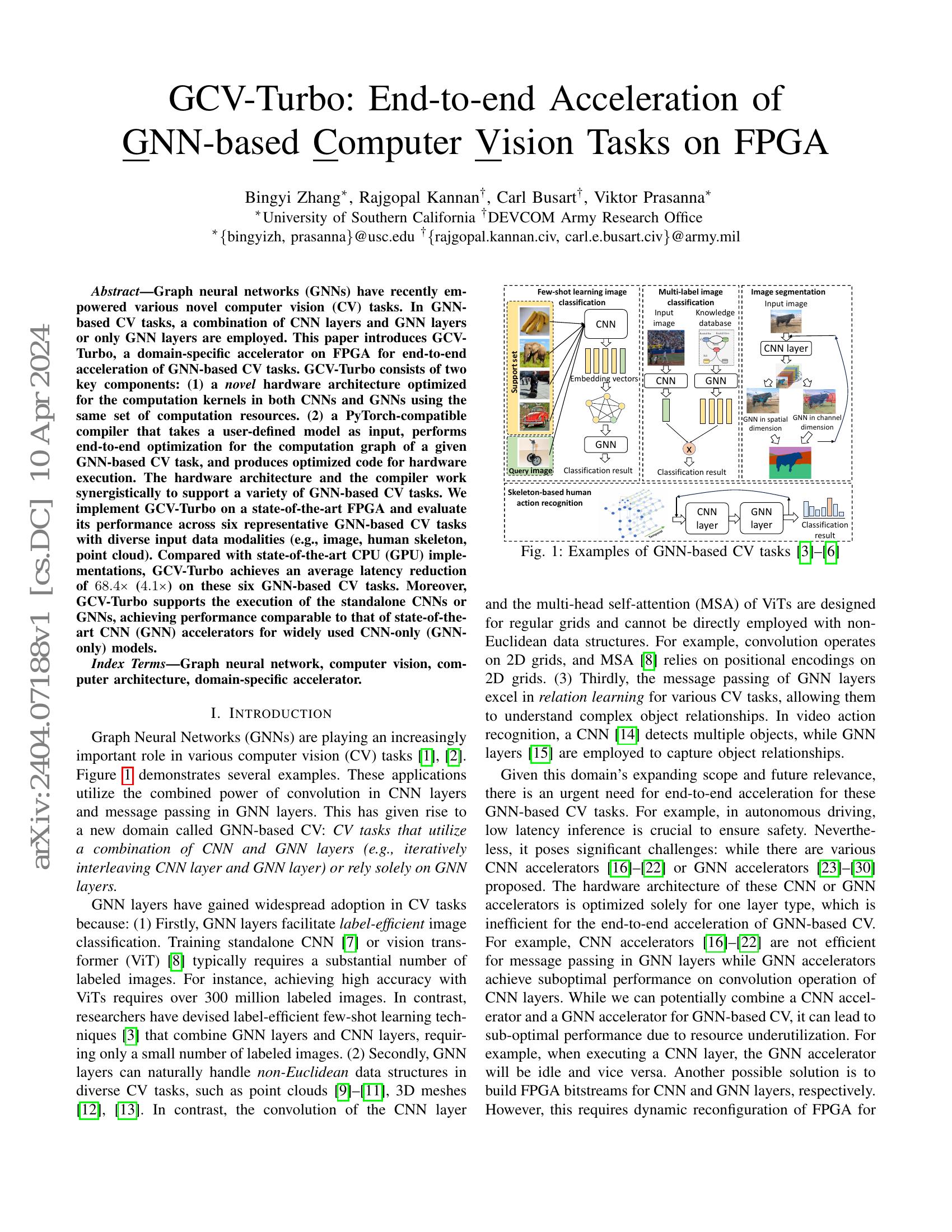 GCV-Turbo: End-to-end Acceleration of GNN-based Computer Vision Tasks on FPGA - 智源社区论文
