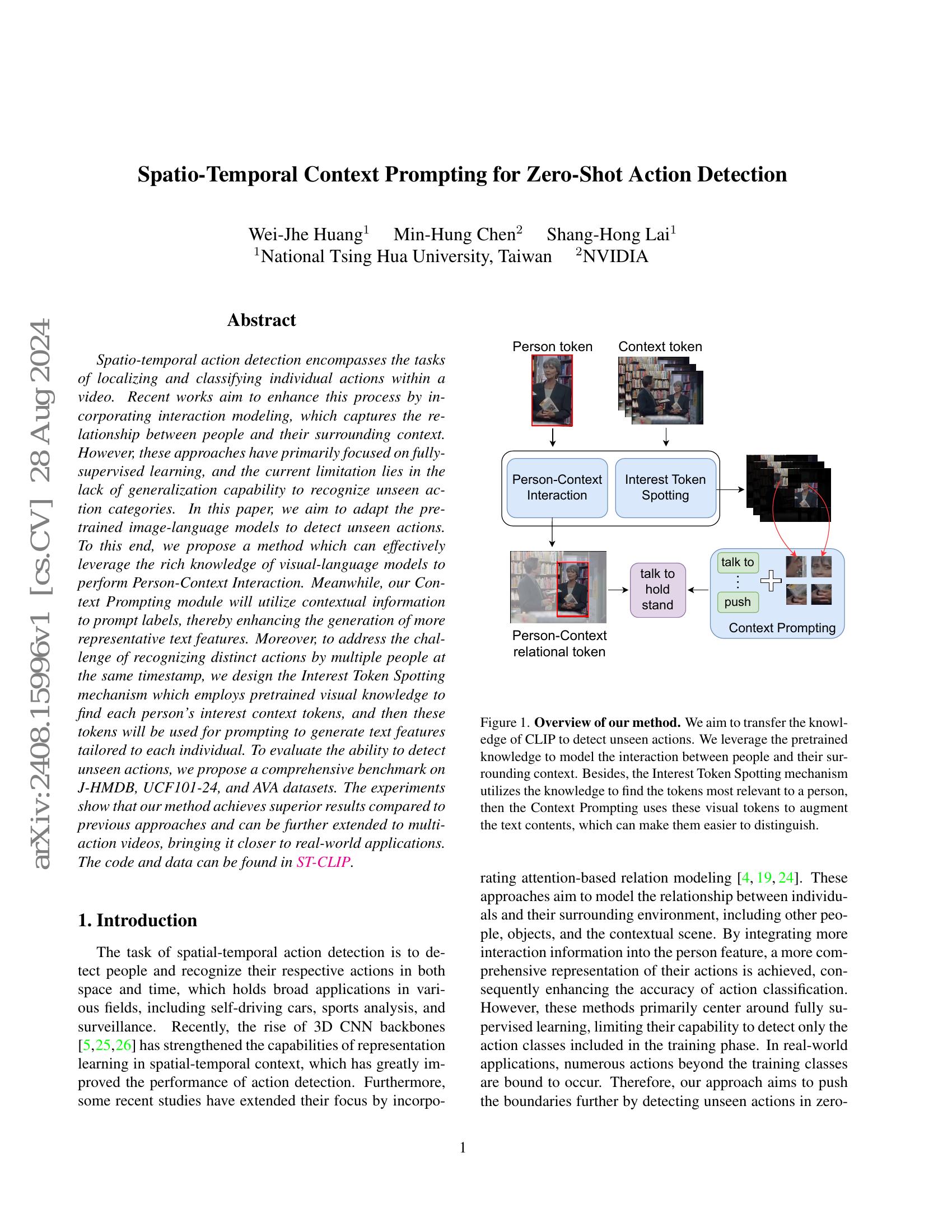 Spatio-Temporal Context Prompting for Zero-Shot Action Detection - 智源社区论文