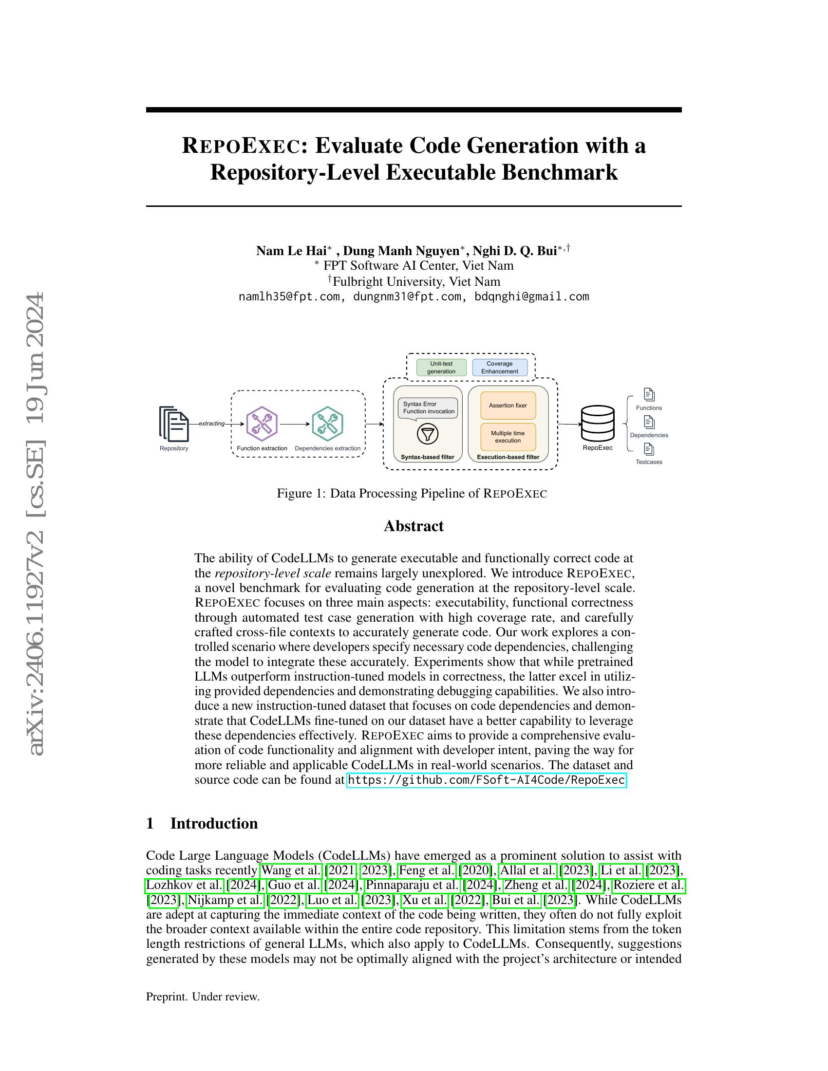 REPOEXEC: Evaluate Code Generation with a Repository-Level Executable Benchmark - 智源社区论文