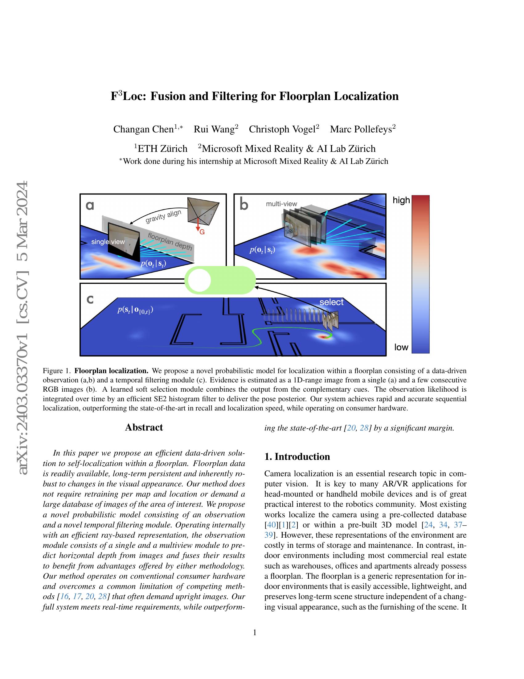 F$^3$Loc: Fusion and Filtering for Floorplan Localization - 智源社区论文